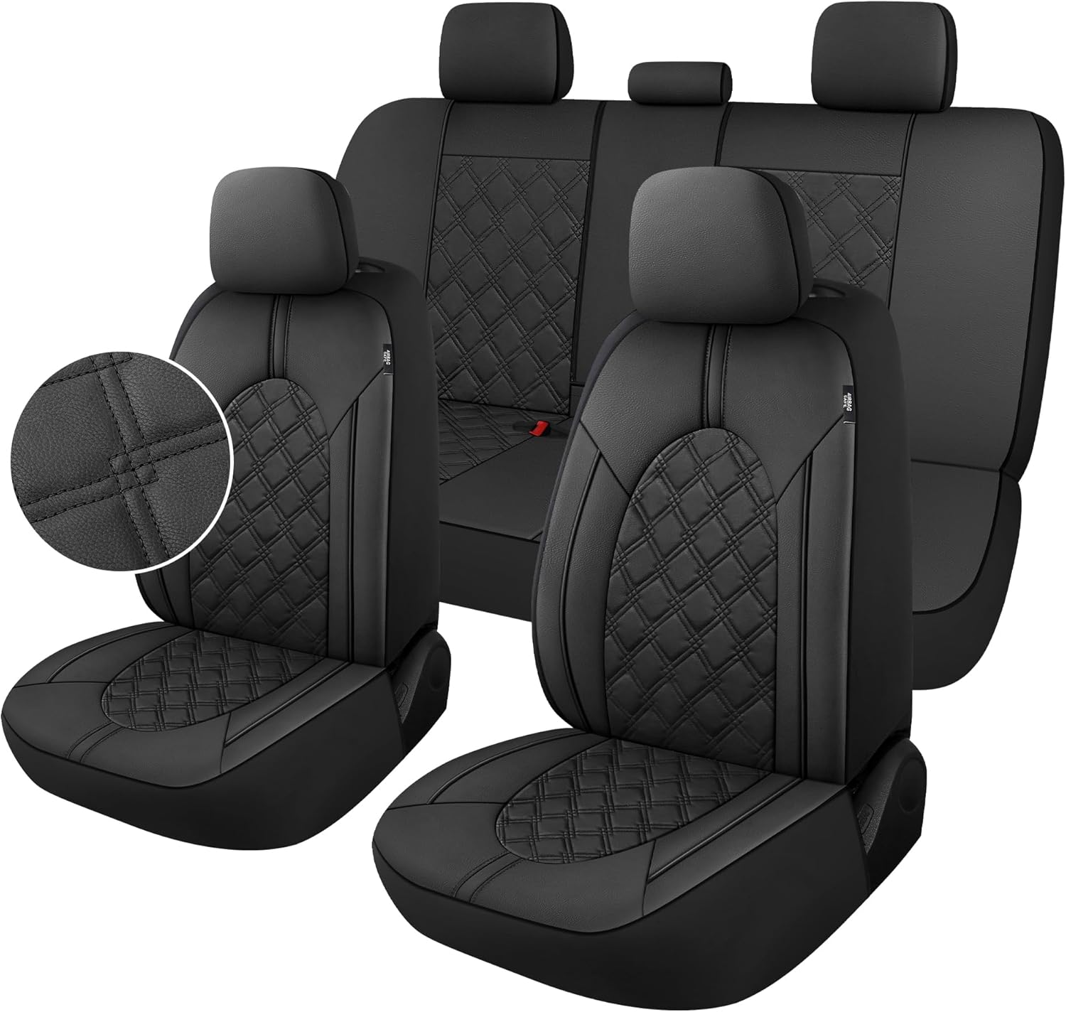 Amazon.com: YGL Luxury PU Leather Car Seat Covers Full Set, Non-Slip ...