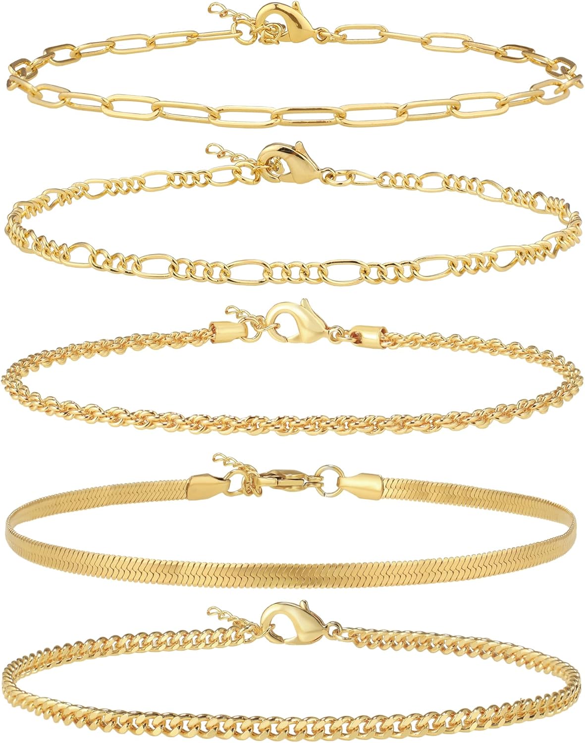 Amazon.com: AOZEL Extra Large Gold Ankle Bracelets for Women Plus Size ...