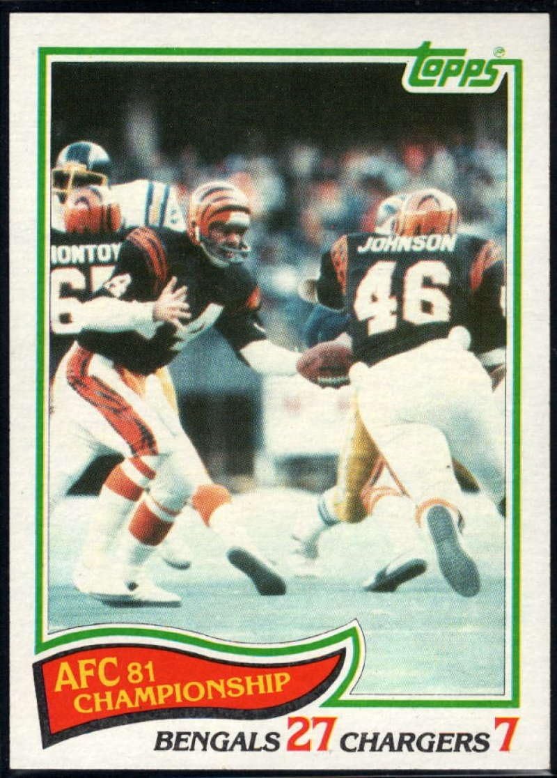 Amazon.com: Football NFL 1982 Topps #7 1981 AFC Championship ...