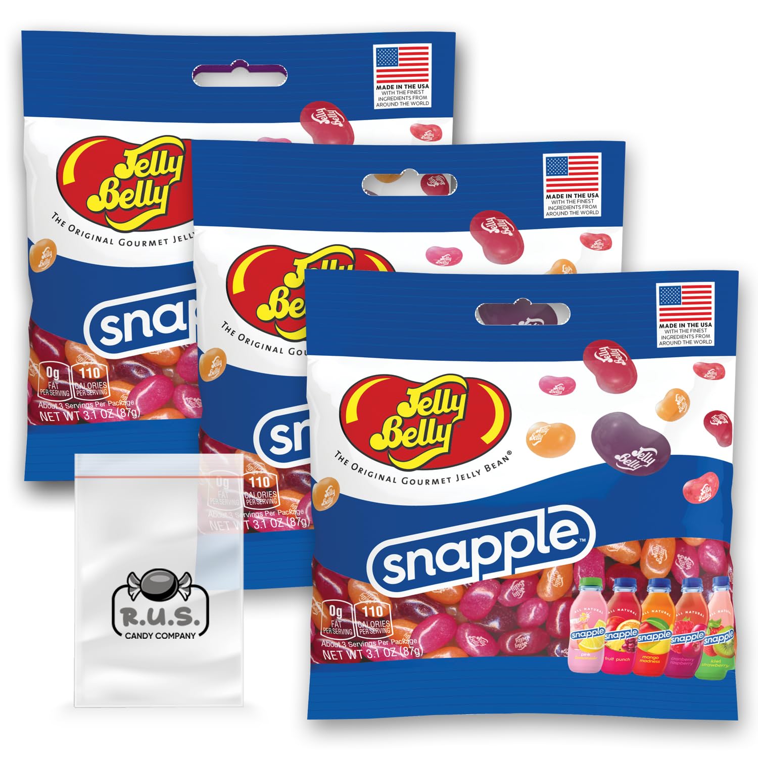 Amazon.com : Jelly Belly Snapple Mix Jelly Beans- 3 Pack - 3.5 oz each ...