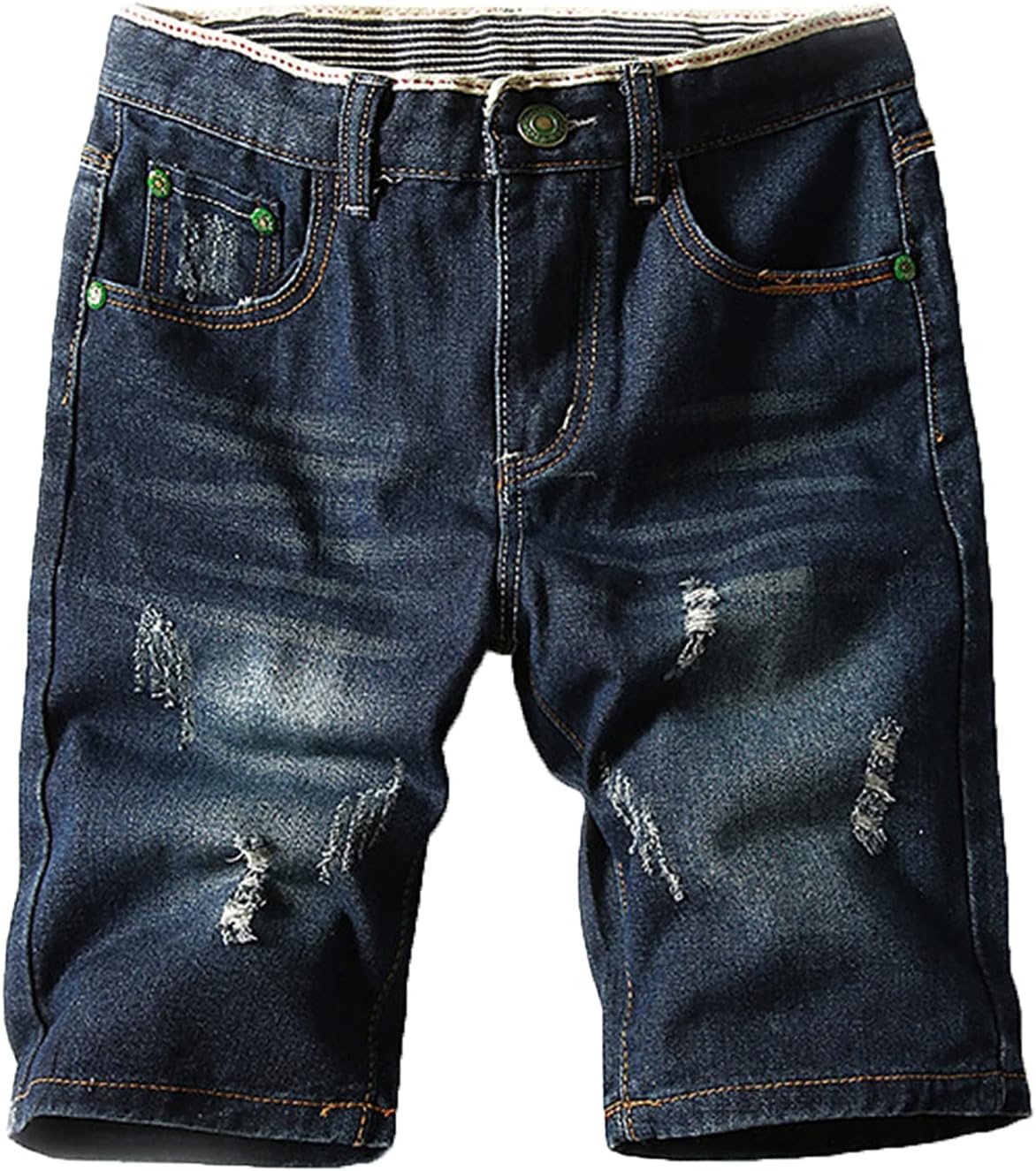 Amazon.com: Men's Ripped Distressed Jean Shorts Broken Holes Slim ...