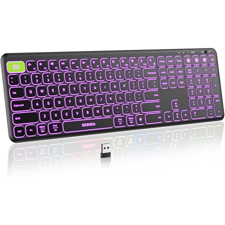 Amazon.com: seenda Backlit Bluetooth Keyboard (USB + Dual BT), Multi ...