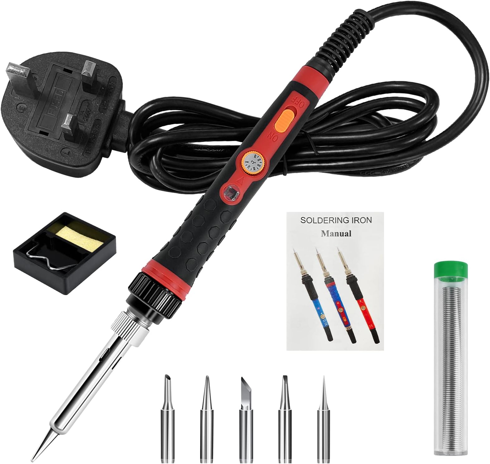 Mains Powered Soldering Iron Solder UK Plug Basic Beginner Electronics ...