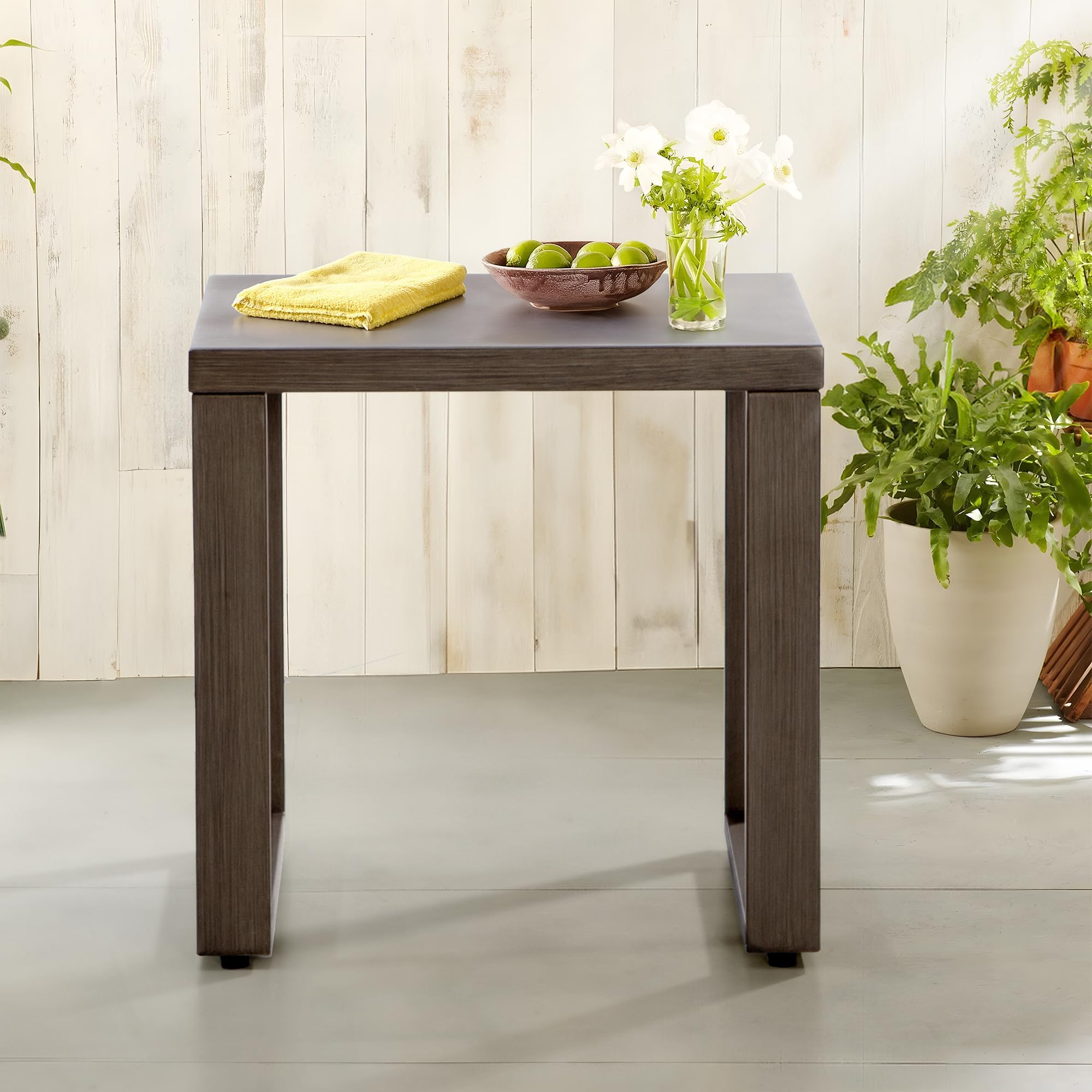 Amazon.com: MeetLeisure Outdoor Metal Side Table - 20"x 20" Small ...