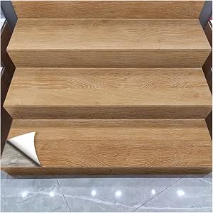 Amazon.com - Peel and Stick Stair Treads Riser Stickers, Vintage Wood ...