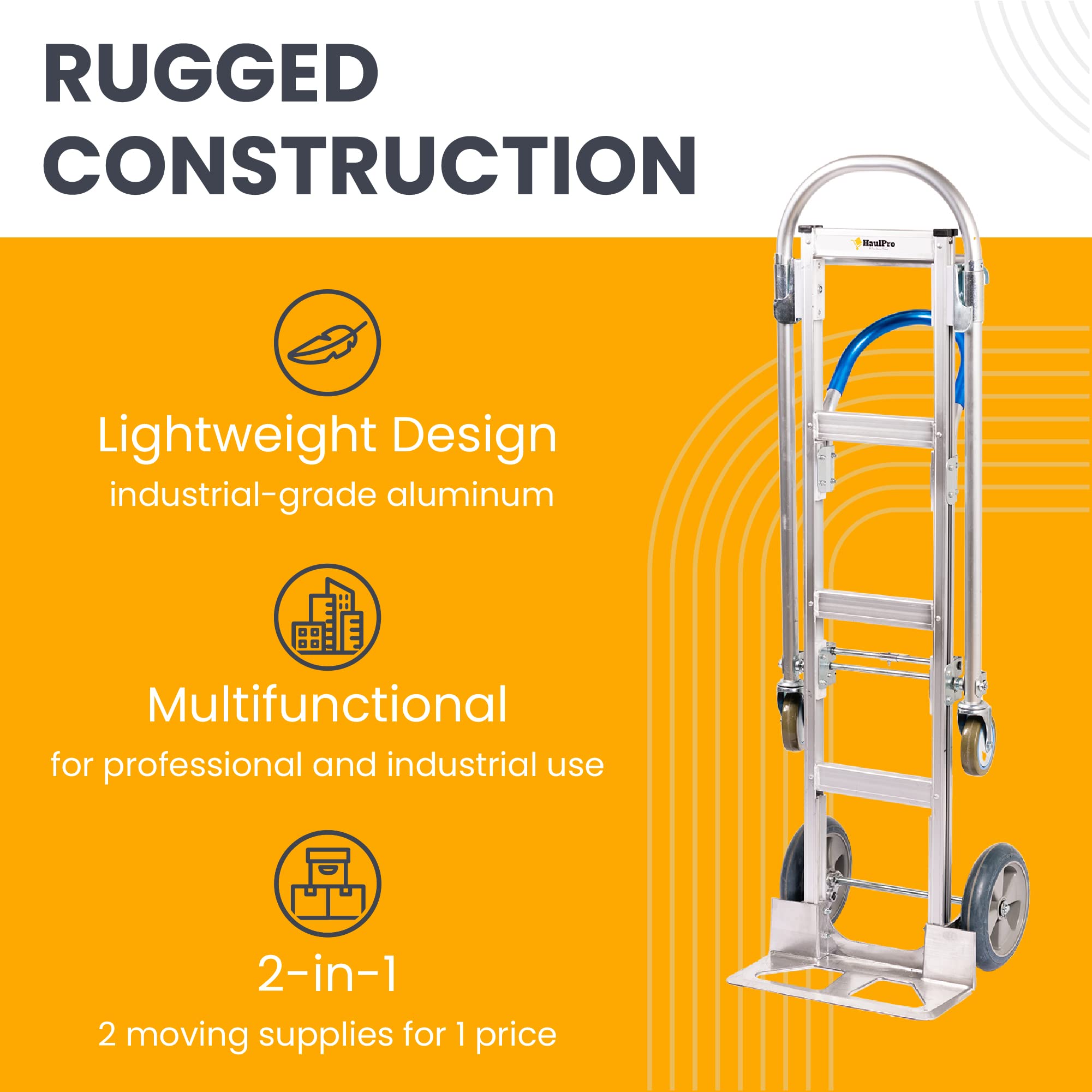 Fully Assembled Senior Convertible Hand Truck - Heavy Duty Loads 1,000 ...