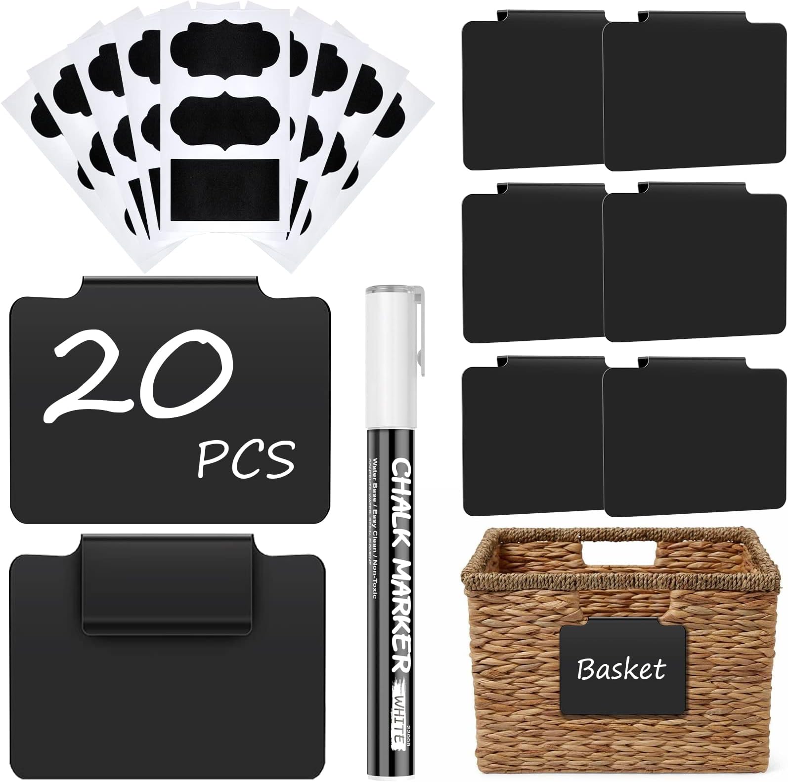 Amazon.com : 66Pcs Set of Basket Labels: 20Pcs Erasable Clip On Labels ...