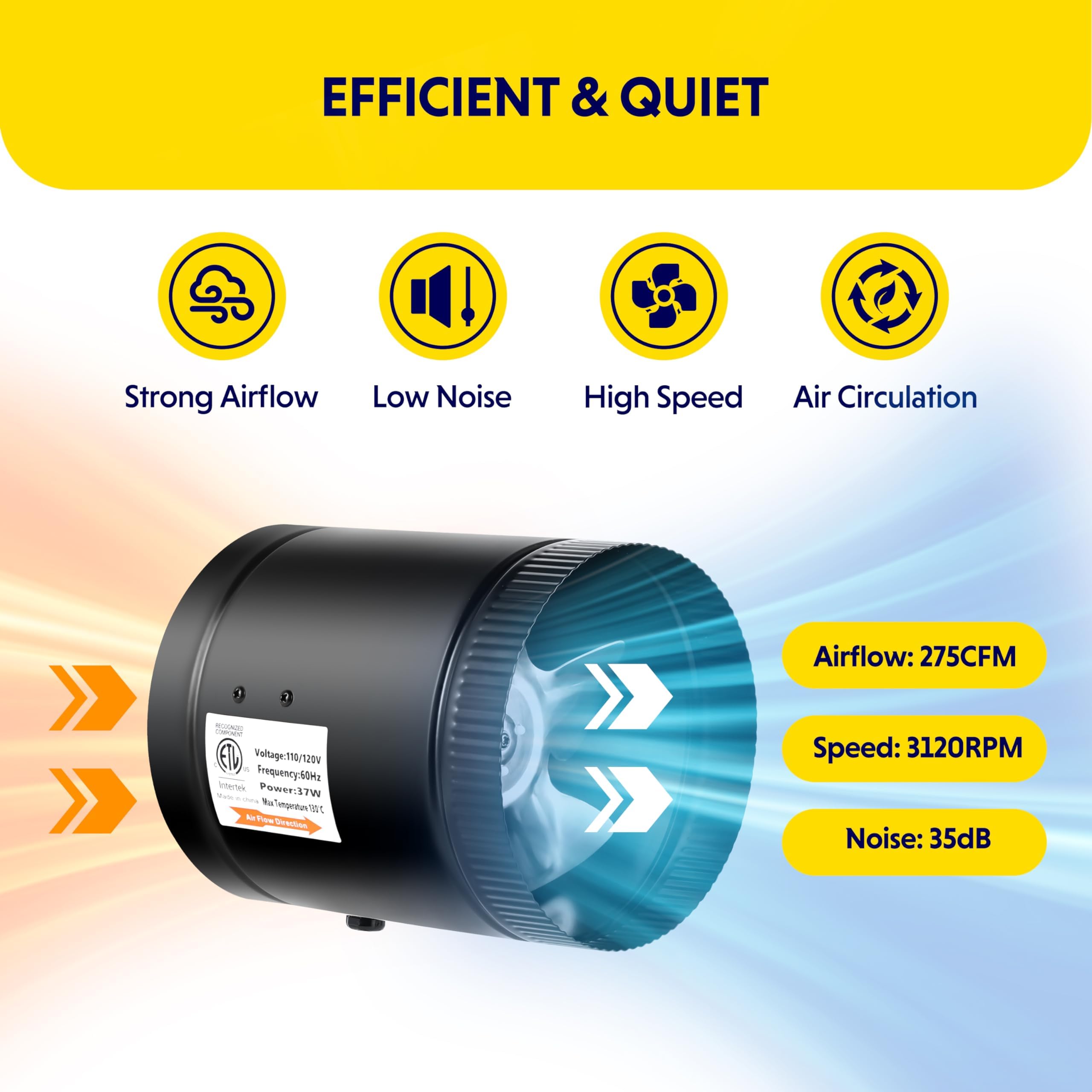 Snapklik.com : HealSmart Inline Booster Duct Fan