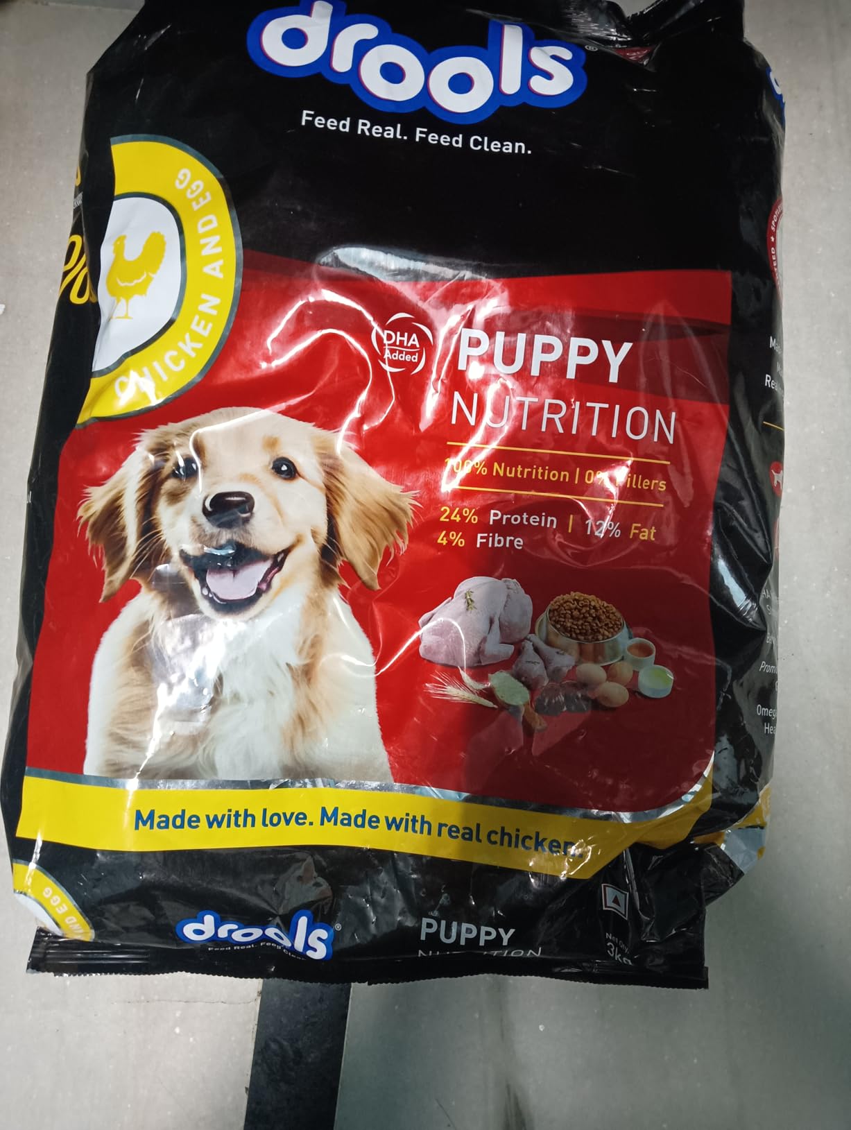 Drools Puppy Dry Dog Food Chicken and Egg 3kg Pack : Amazon.in: Pet ...