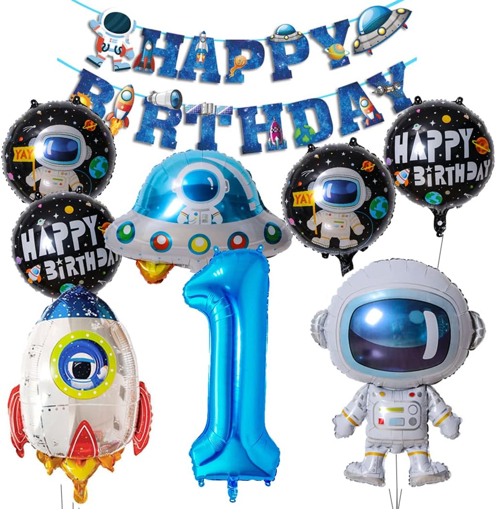 Amazon.com: Borsgye Solar System Planet Astronaut Balloons Rocket Foil ...