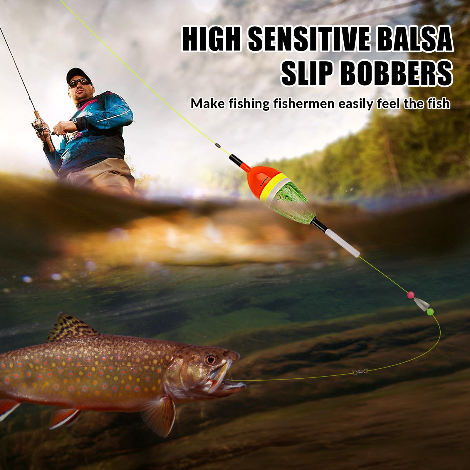Snapklik.com : Fishing Floats Balsa Wood Slip Bobbers, Fishing Bobbers ...