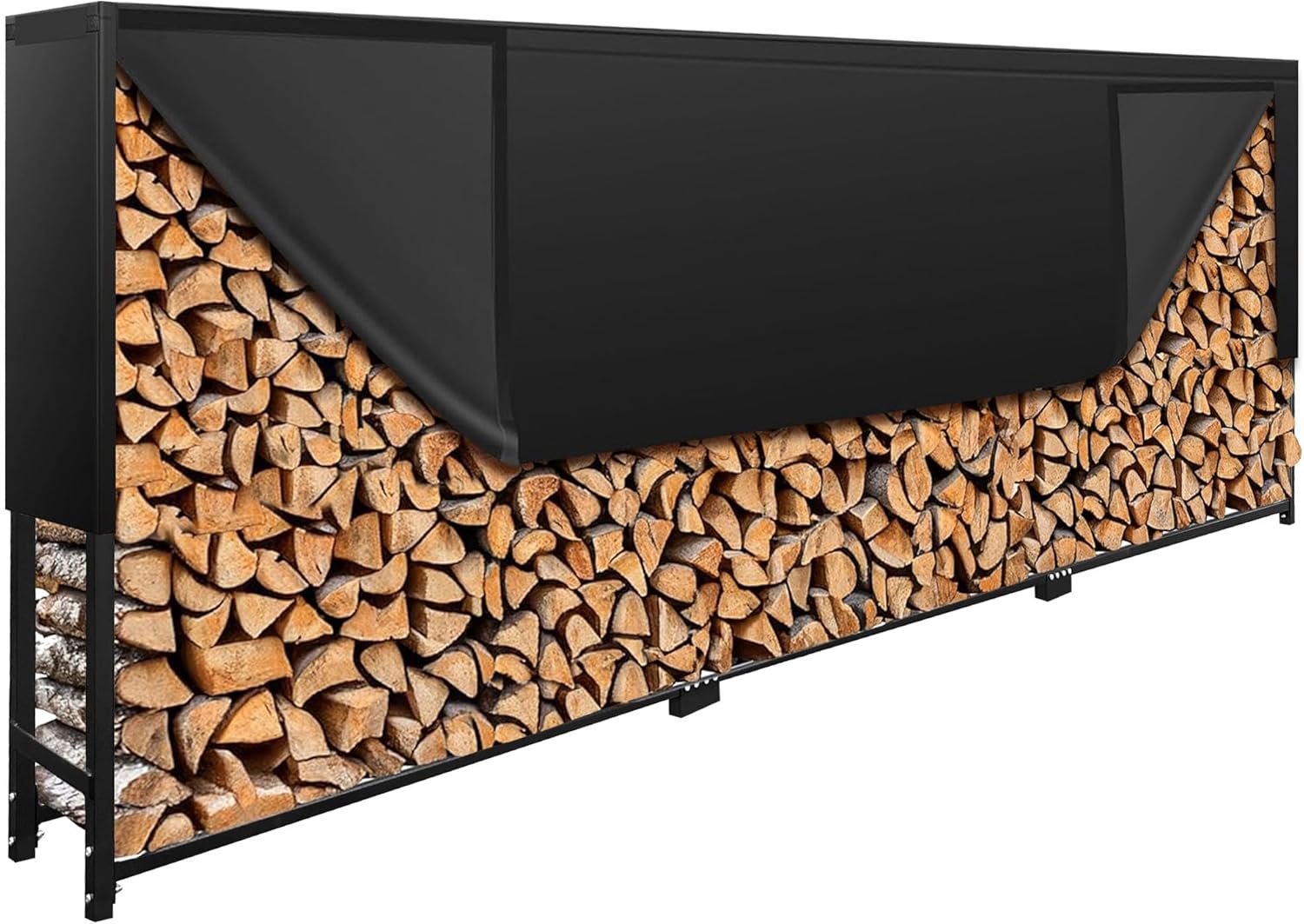 WELS® Brennholzregal außen 300x25x115cm, Kaminholzregal Metall ...