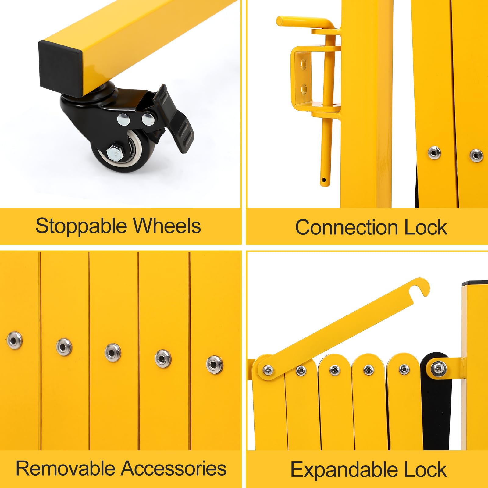 Snapklik.com : Expandable Metal Barricade, 11FT Folding Security Gate