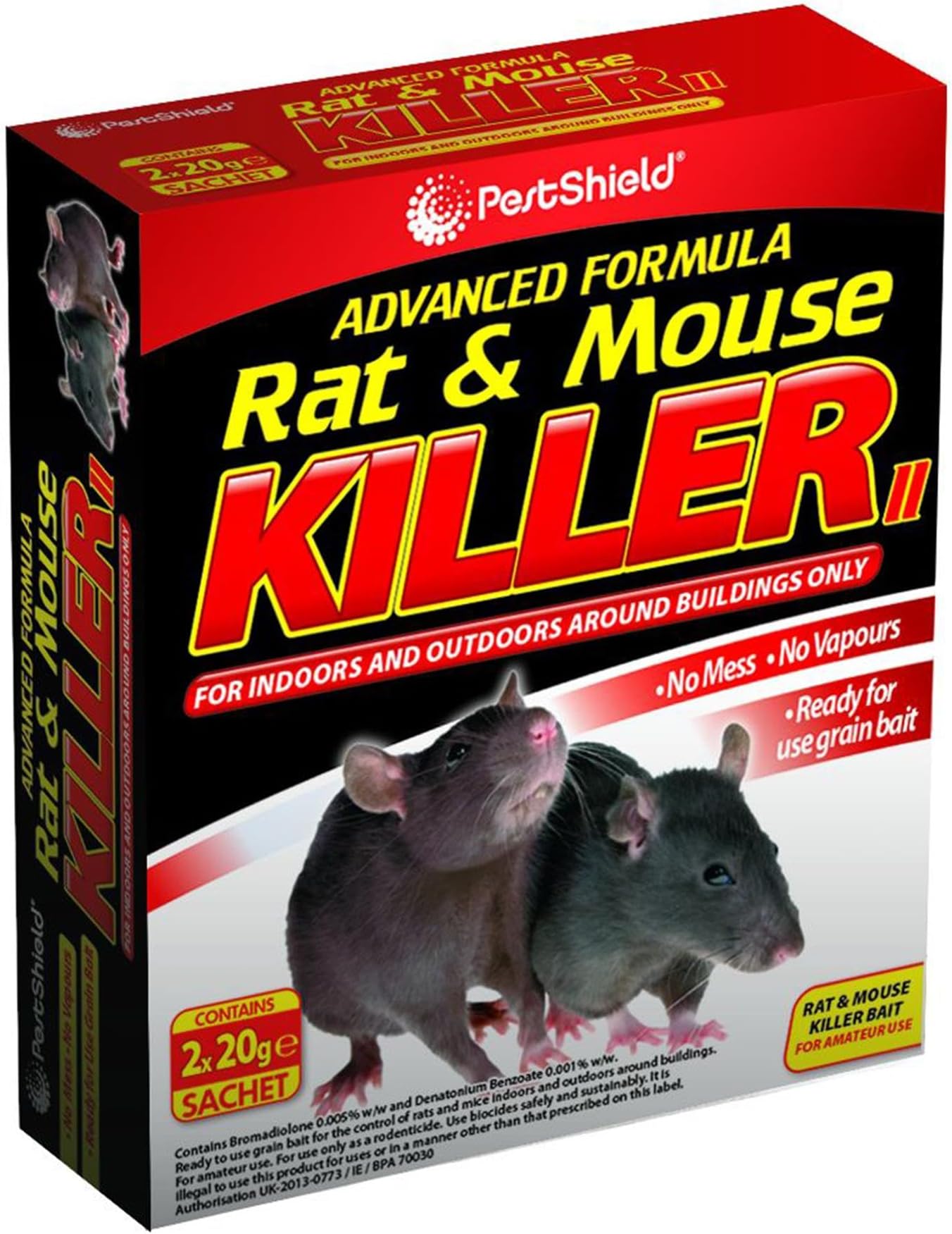 Pest Shield Rat & Mouse Killer Advanced Formula 2x20g : Amazon.co.uk ...