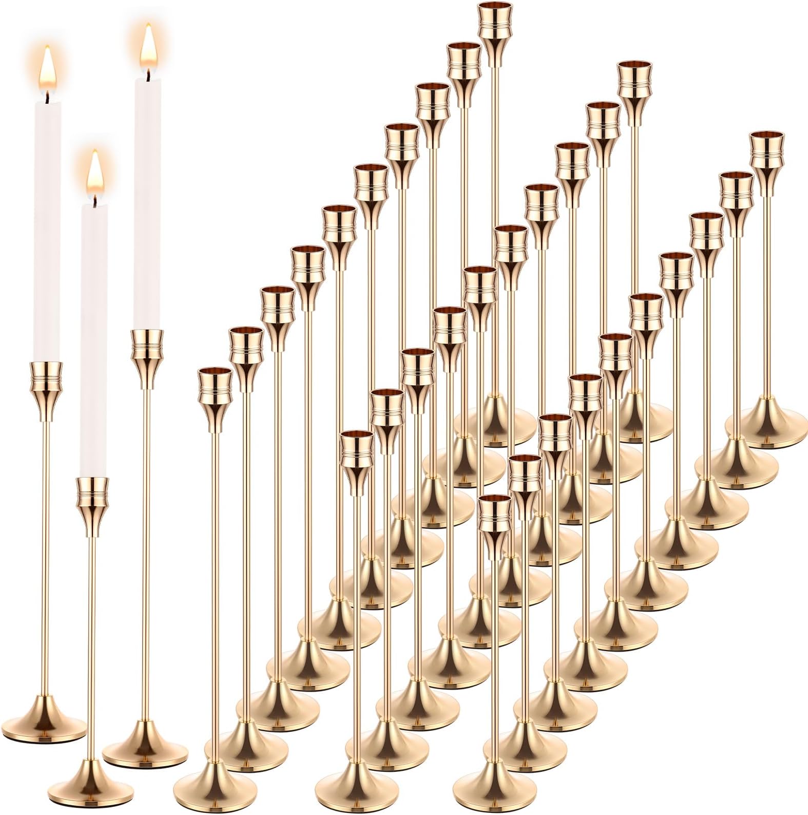 Amazon.com: Set of 18 Candlestick Holders Metal Candle Holder Taper ...