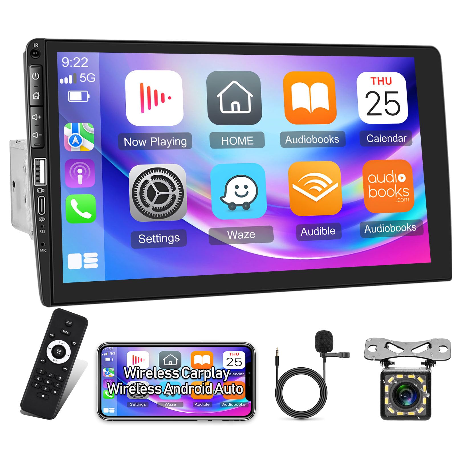 Amazon.com: Single Din Touchscreen Car Stereo with Apple CarPlay and ...