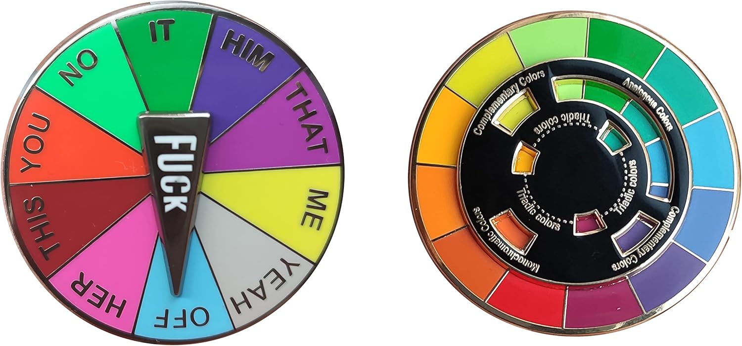 Amazon.com: Creative Color Wheel Enamel pin, Wheel Pin | Rotatable ...
