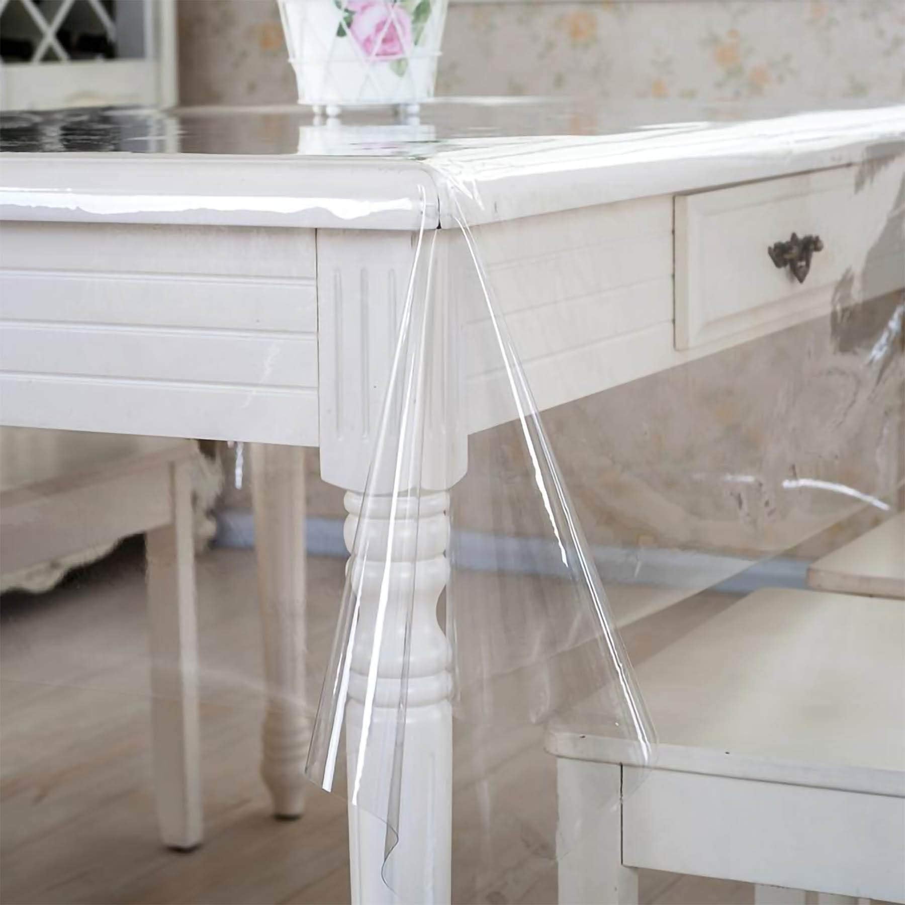 Tischdecke Schutz PVC Fein Transparent (140 x 200 cm) : Amazon.de ...