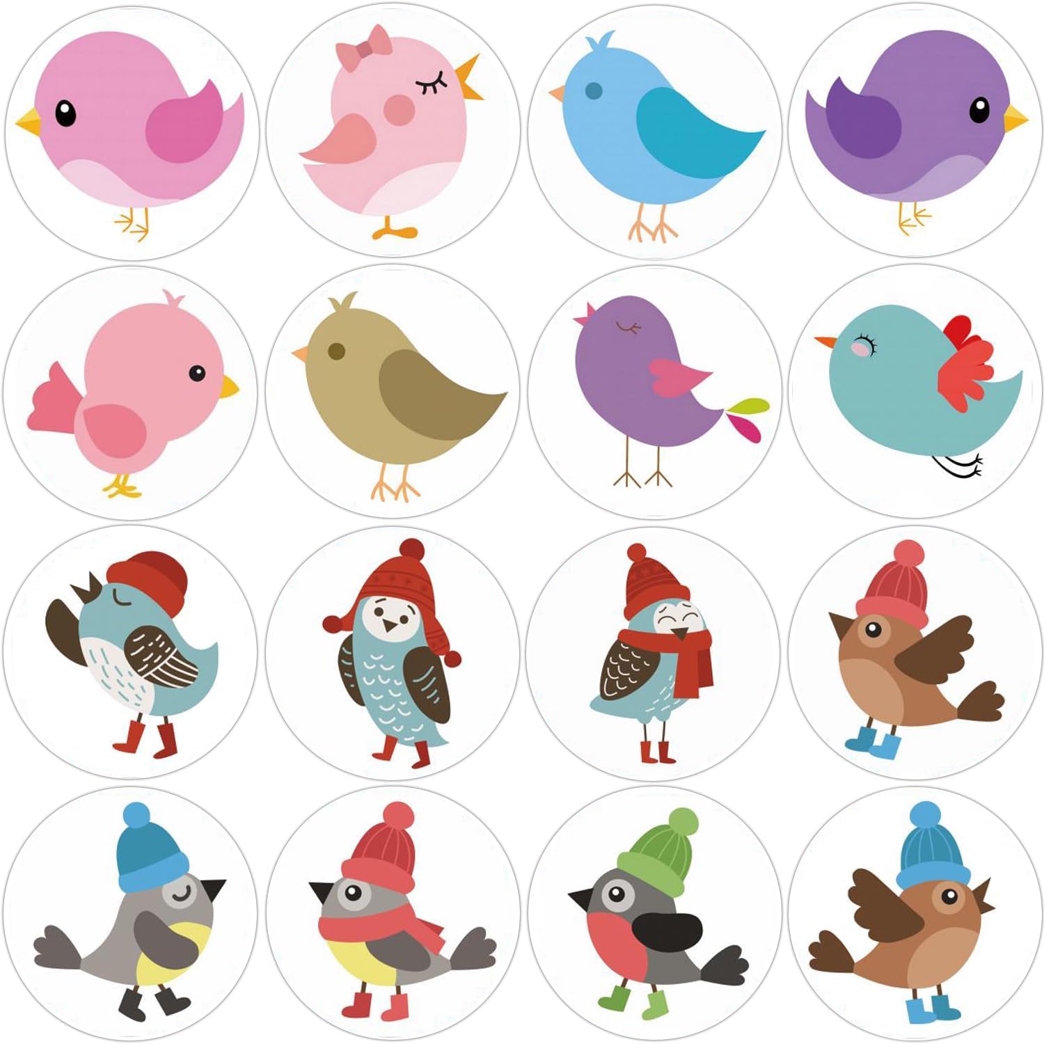 Amazon.com: Hohamn 600 Pcs Bird Stickers for Kids Teachers 1.5 Inch 16 ...