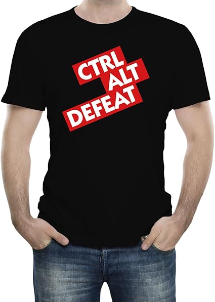 Amazon.com: Stickers & Tees Control Alt Defeat Ctrl Alt Delete Adult T ...