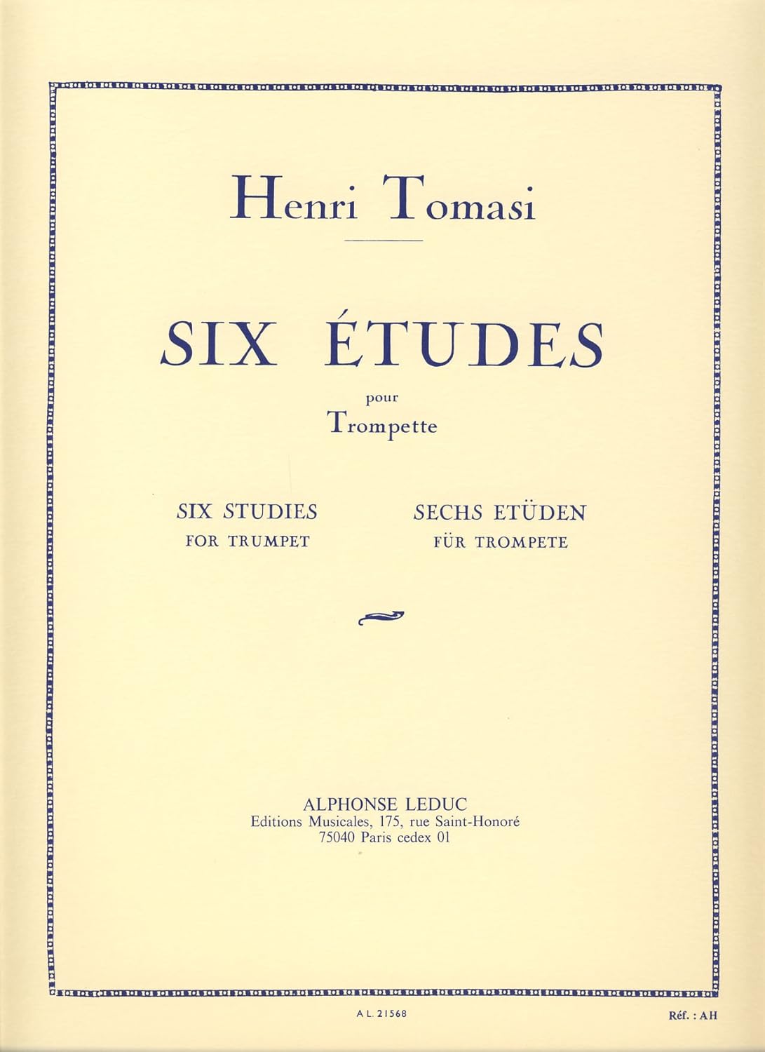 Amazon.com: HENRI TOMASI: SIX ETUDES POUR TROMPETTE (TRUMPET) TROMPETTE ...