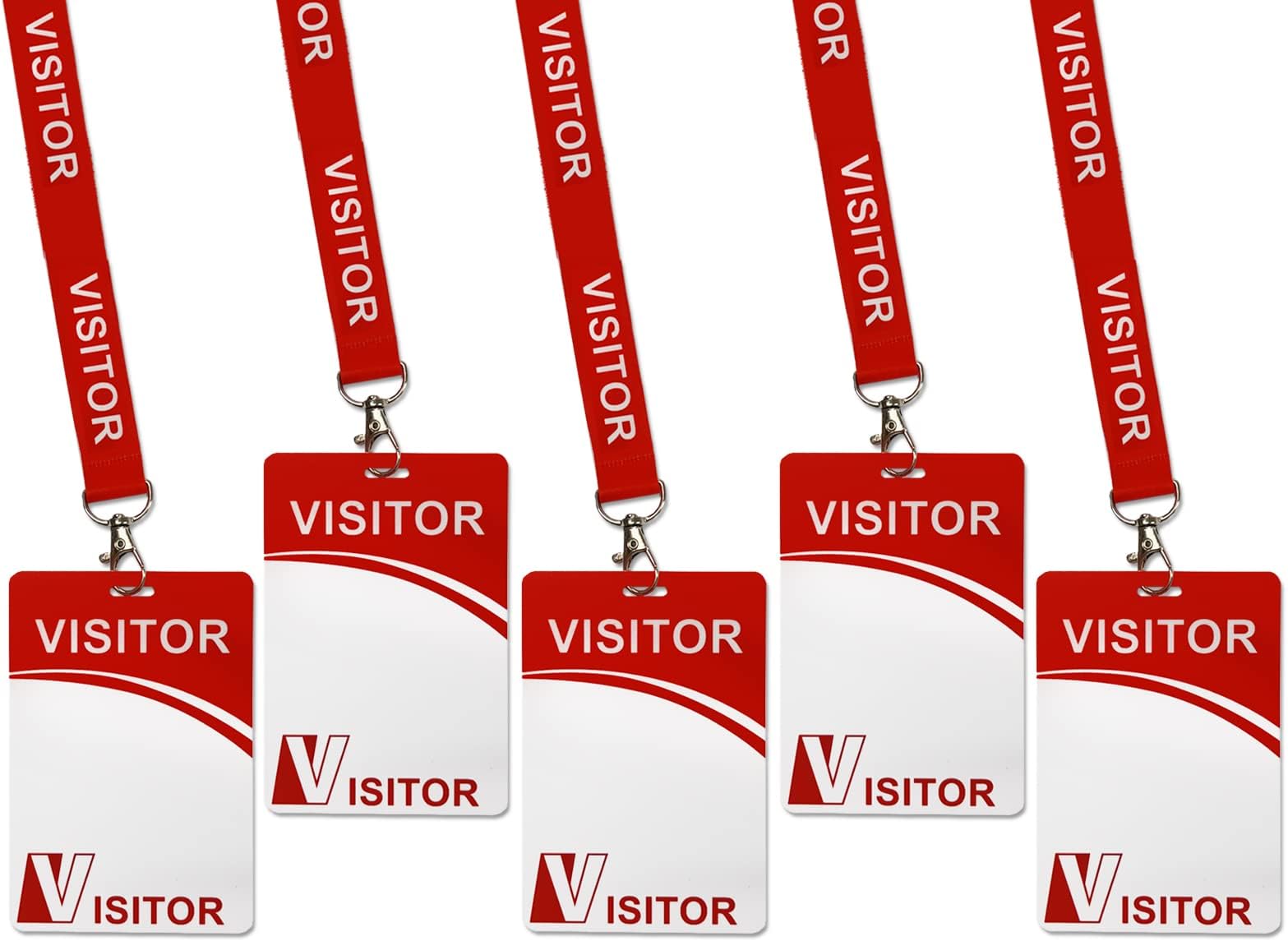 Amazon.com : Visitor ID Badge Card with Lanyard Clip - Reusable ...