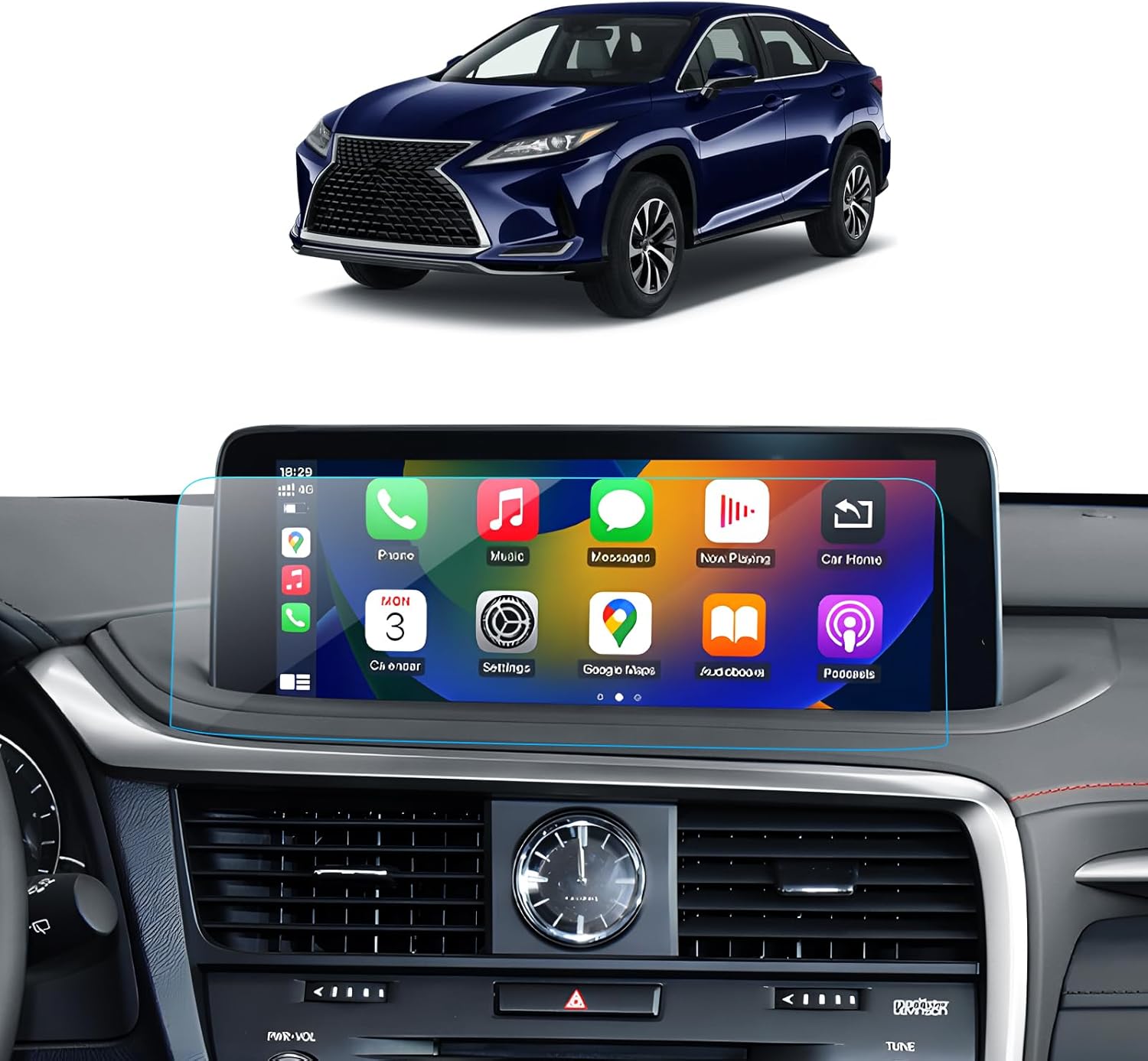 Amazon.com: LANTU Car Screen Protector for 2020 2021 2022 Lexsu RX 350 ...