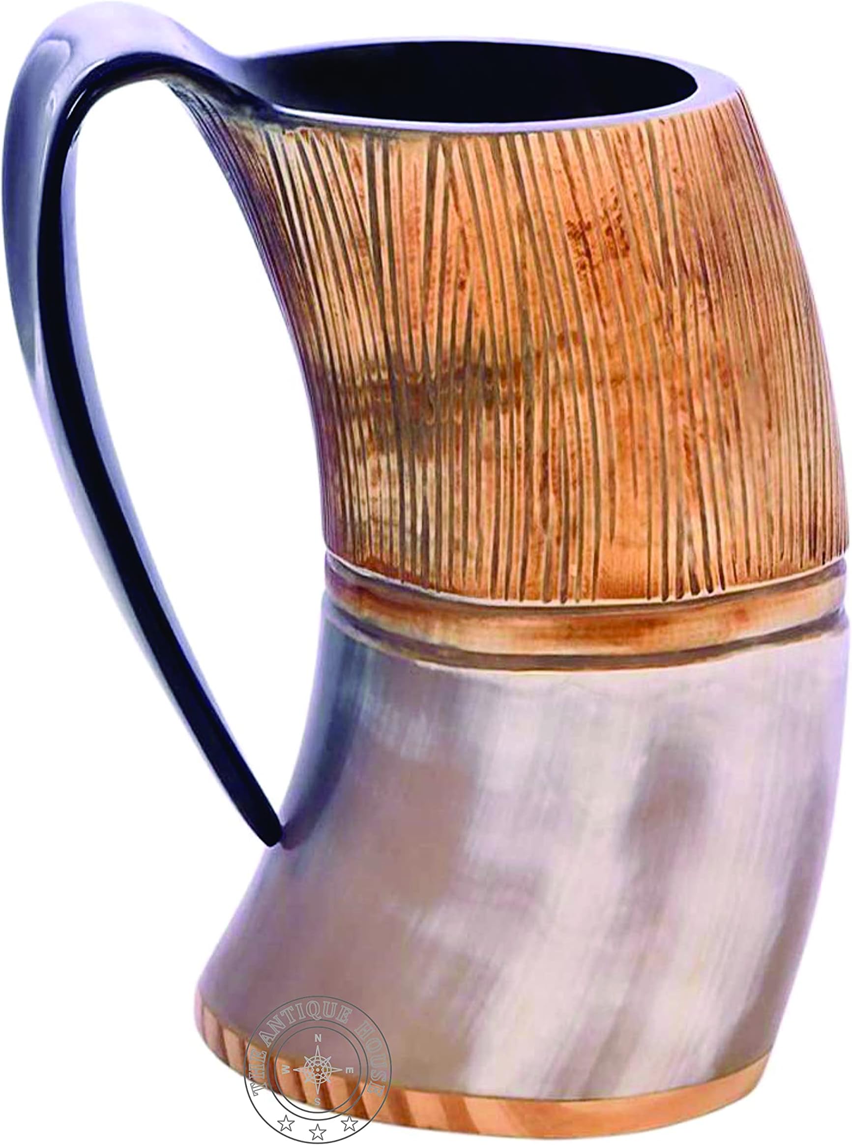Handicrafts Home Real Handmade Horn Viking Drinking Mug Cups Ale Beer ...