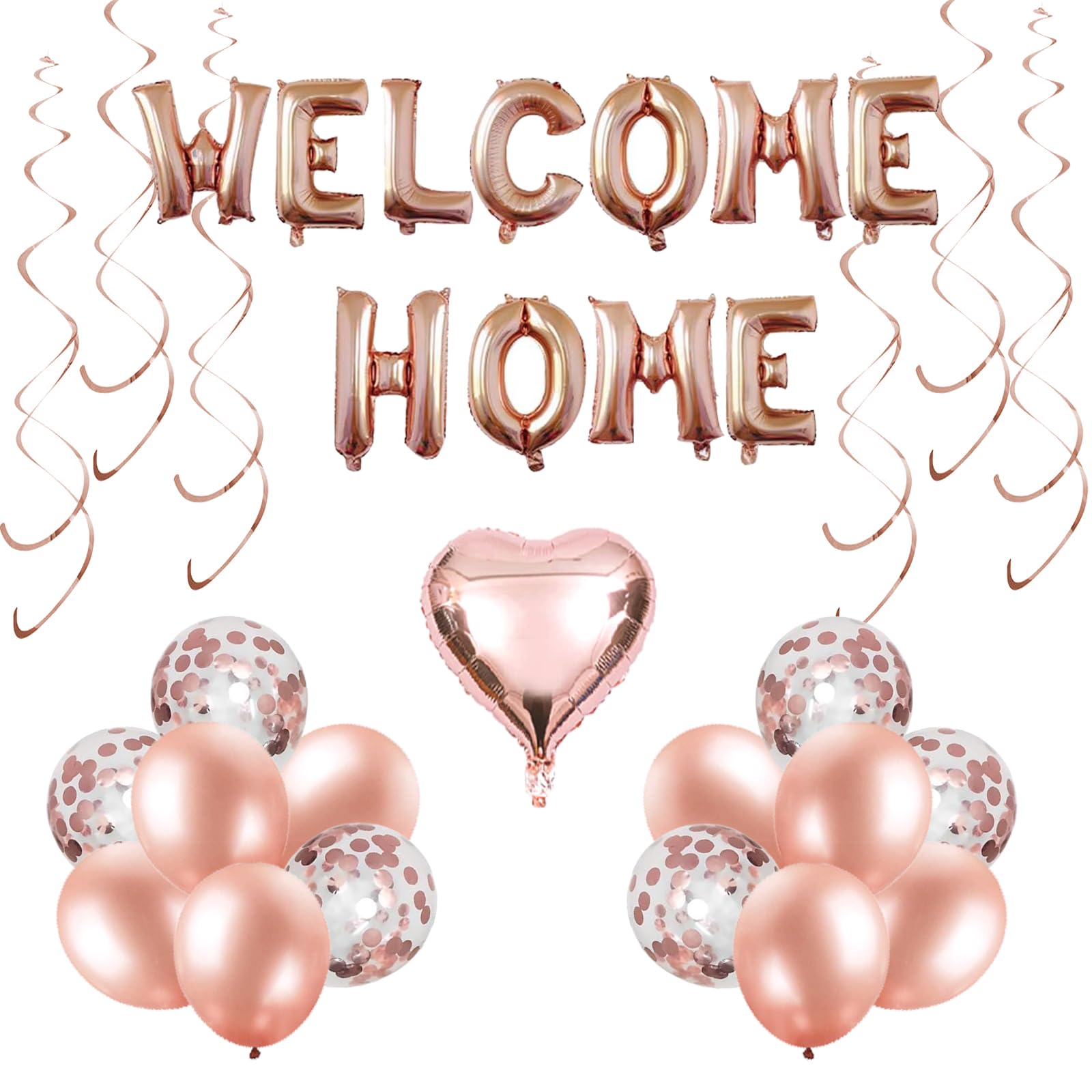Welcome Home Party Decorations Rose Gold, Welcome Home Balloon Banner ...