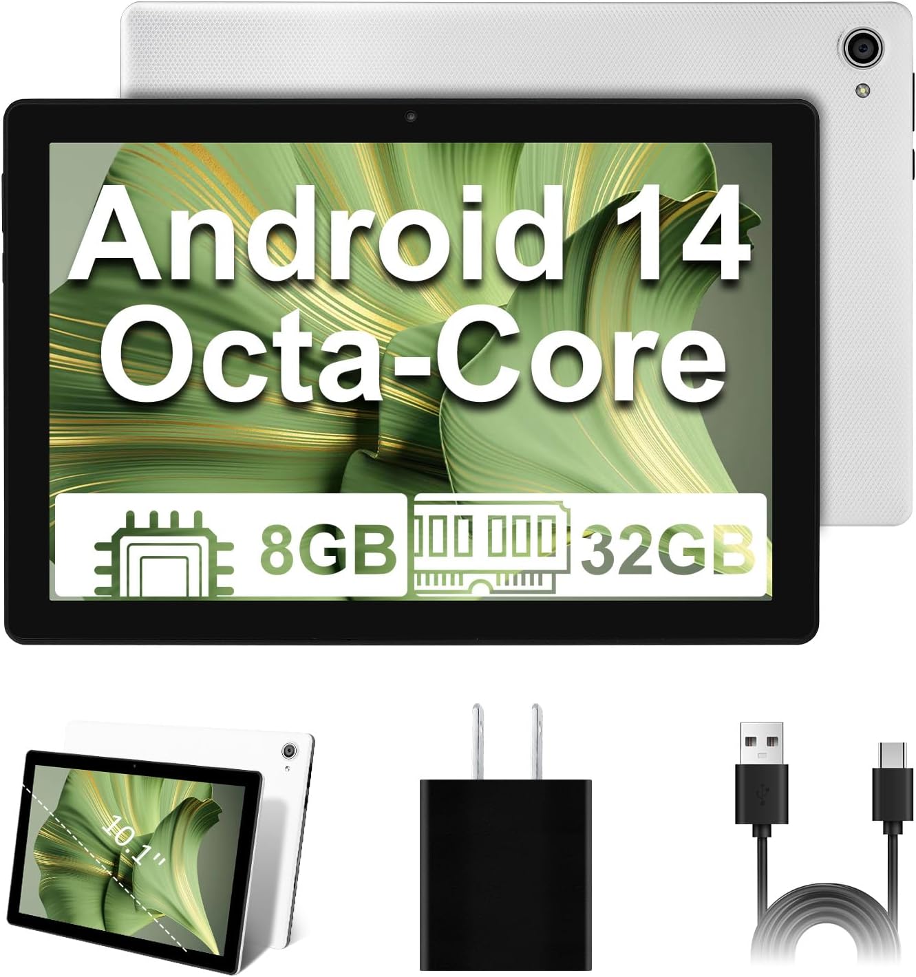 Byxsb Android 14 Tablet, 10.1 Inch, Octa-core Processor, 8GB RAM 32GB ...