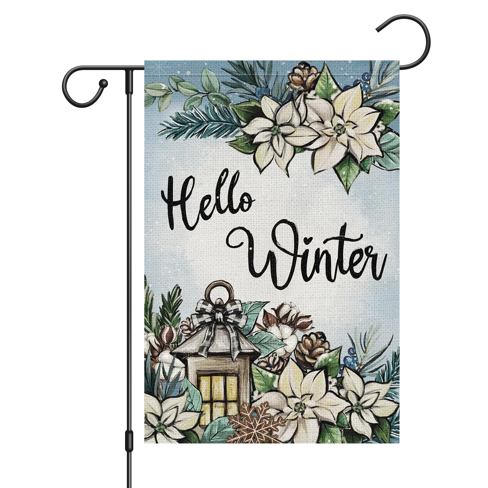 Amazon.com : Wodison Hello Winter Garden Flag 12x18 Inch Vertical ...