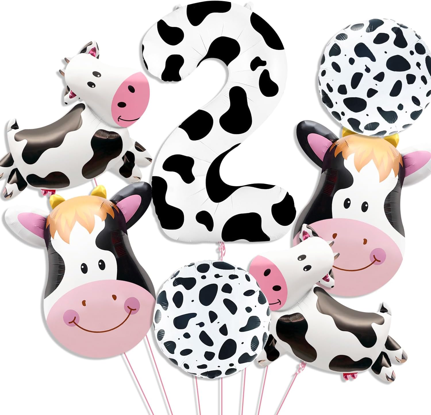Amazon.com: 7Pcs Cow Balloons - Cow Print Balloon Huge Cow Head Foil ...
