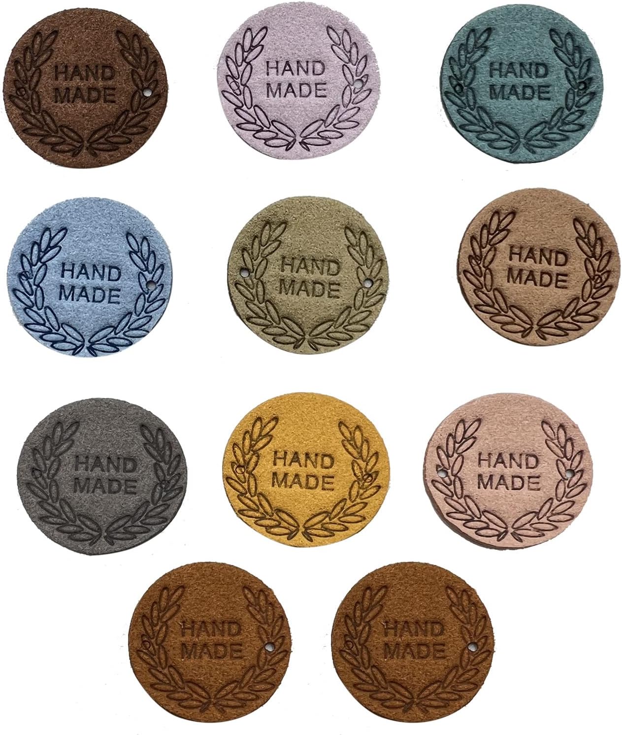 Amazon.com : EvaGO 40 Pcs Faux PU Leather Handmade Tag Label Handmade ...