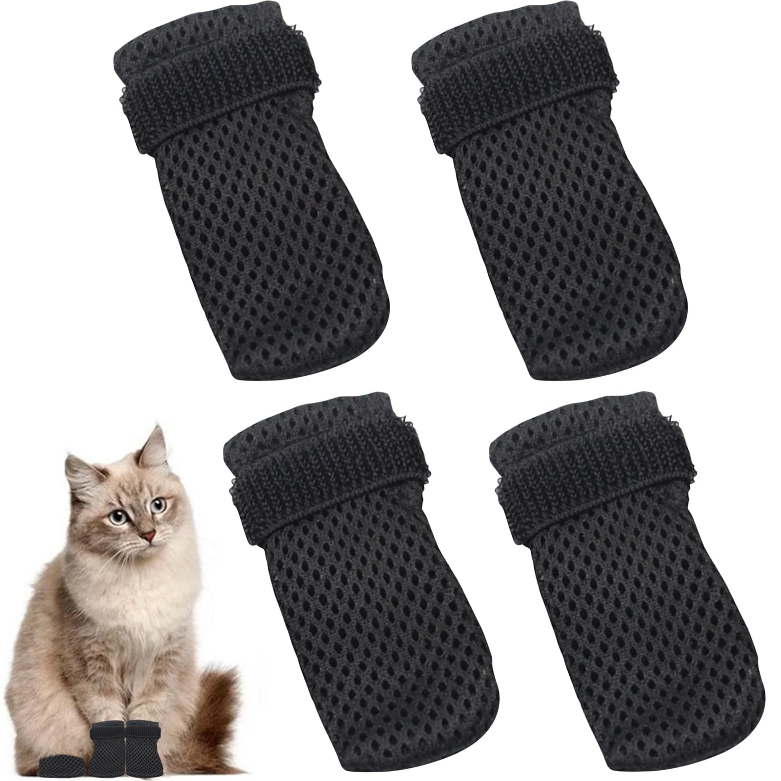 Gurfzcyuoo Cat Boots, Cat Anti Scratch Shoes, 4 PCS Adjustable Cat Claw ...