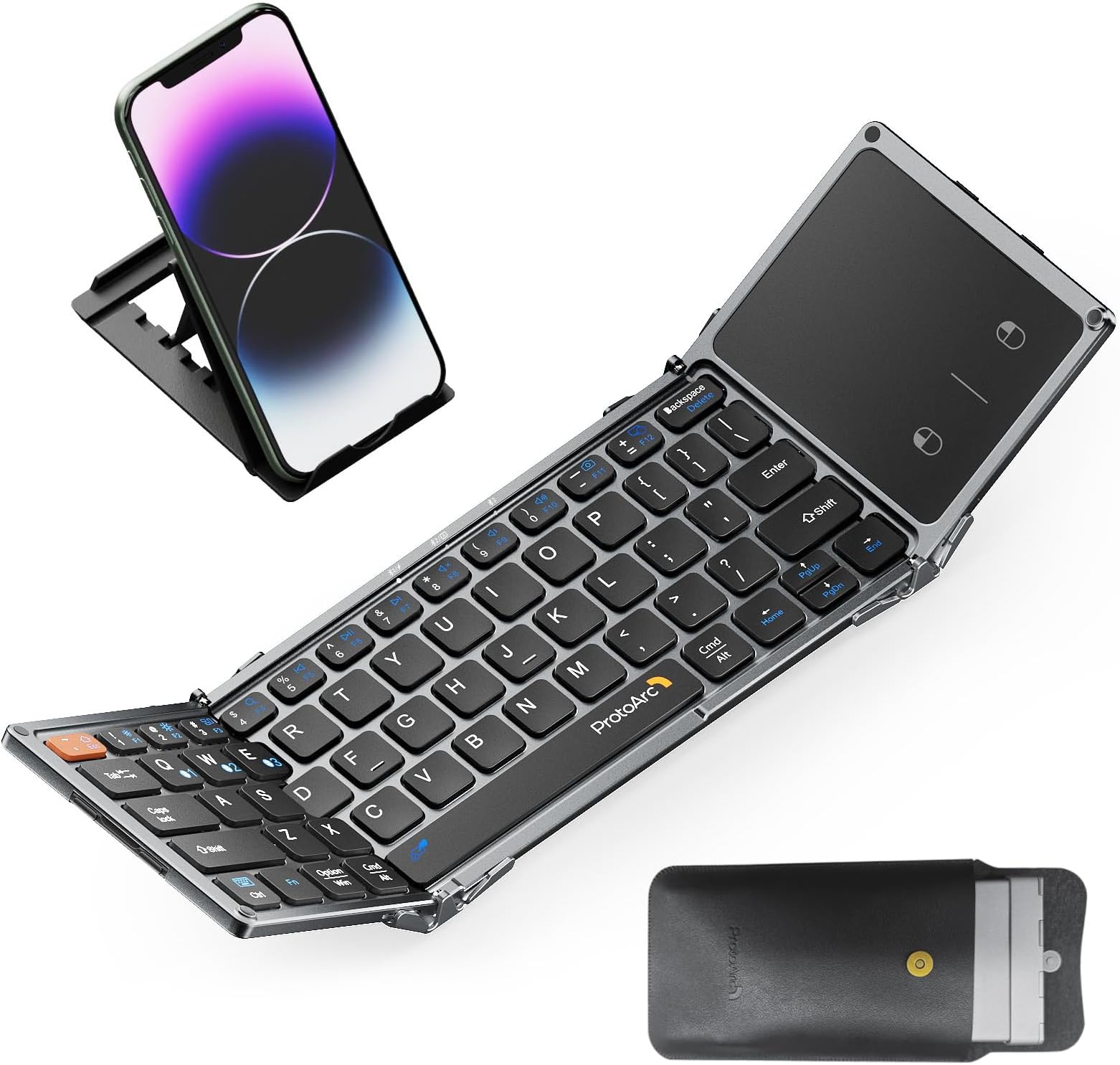 Amazon.com: ProtoArc Foldable Bluetooth Keyboard with Touchpad, XK02 ...