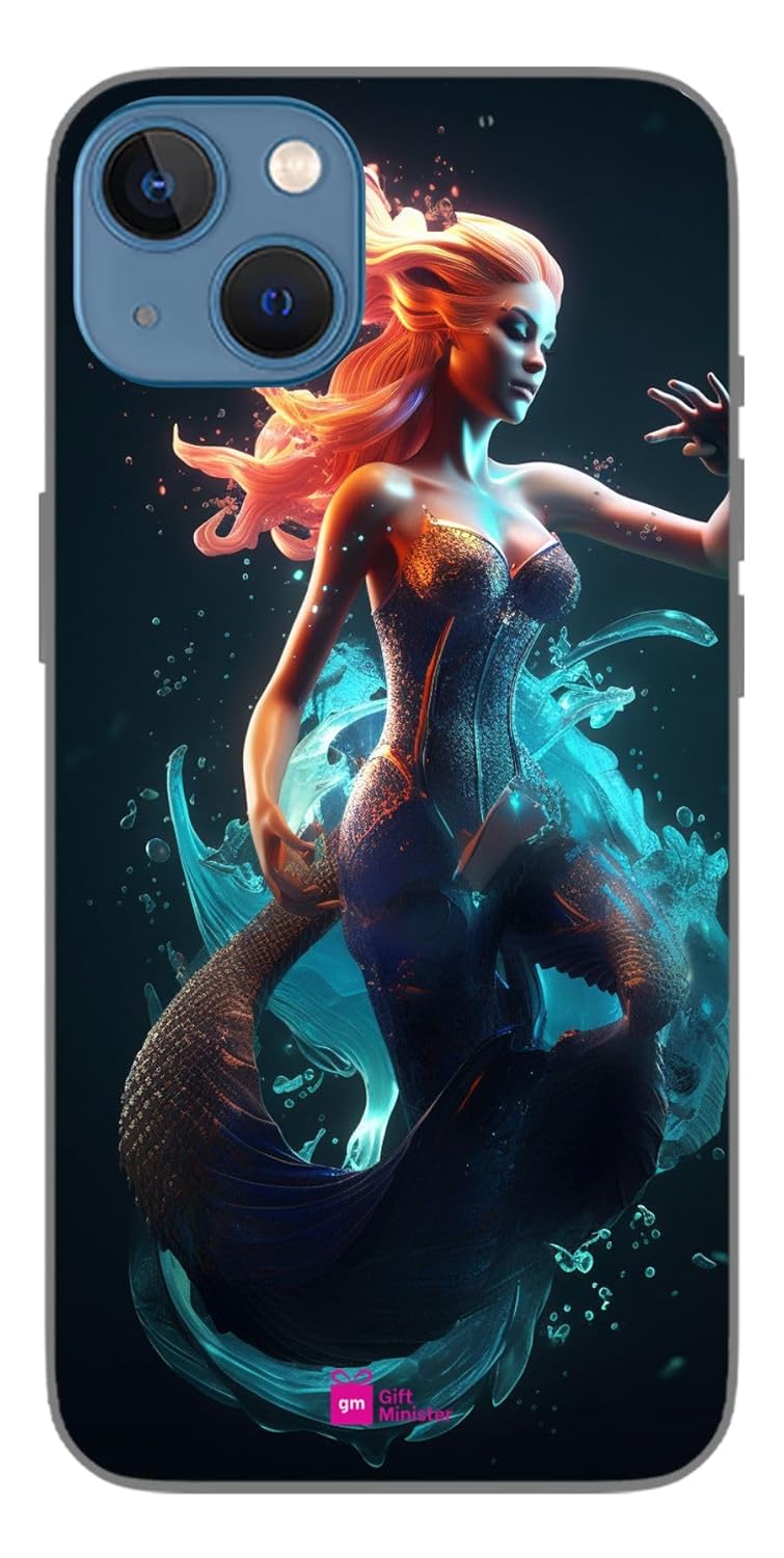 Silicone Designer Cover for Apple iPhone 13 Cyanback Mermaid Character ...