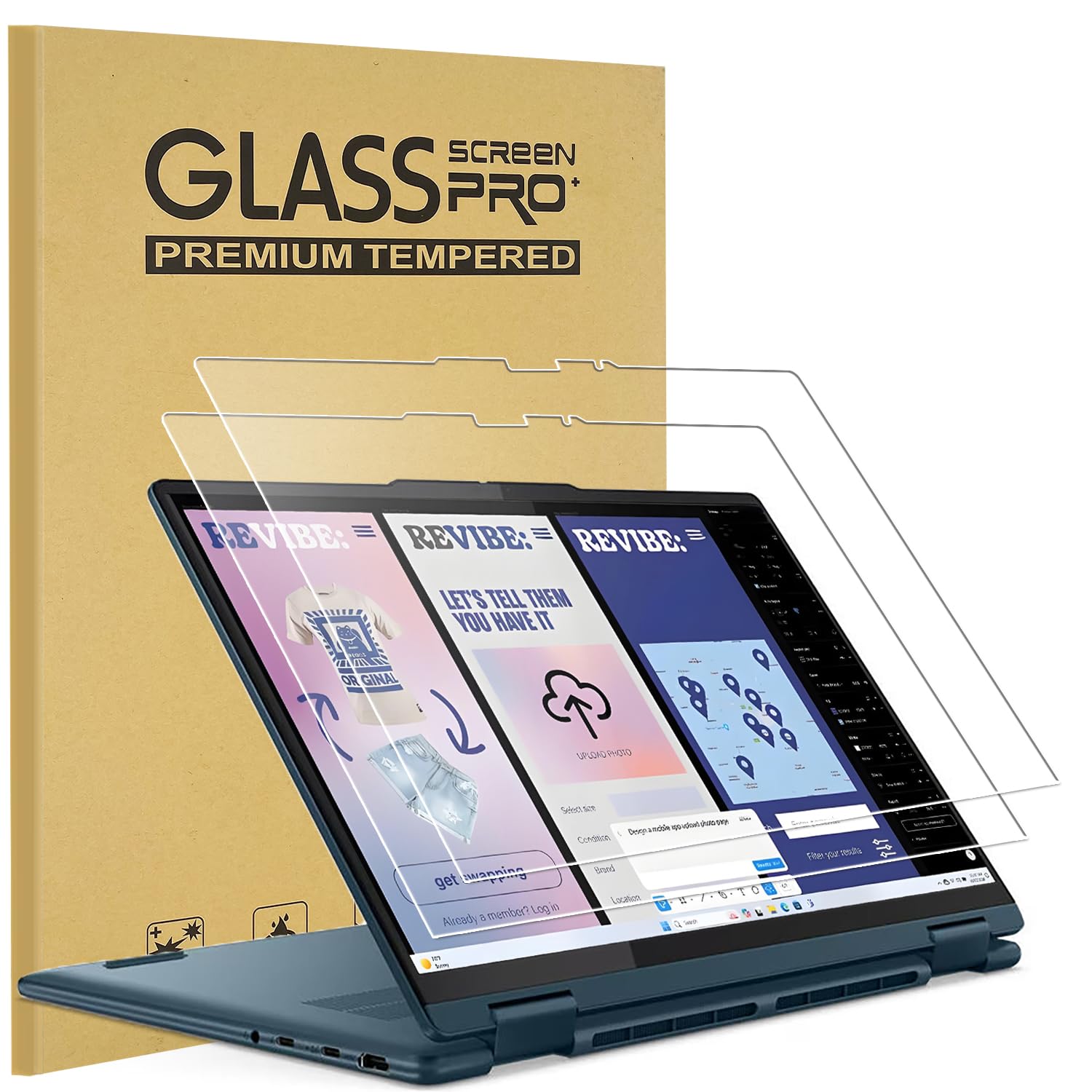 2 Pack Tempered Glass Screen Protector For Lenovo Ideapad 5 ...