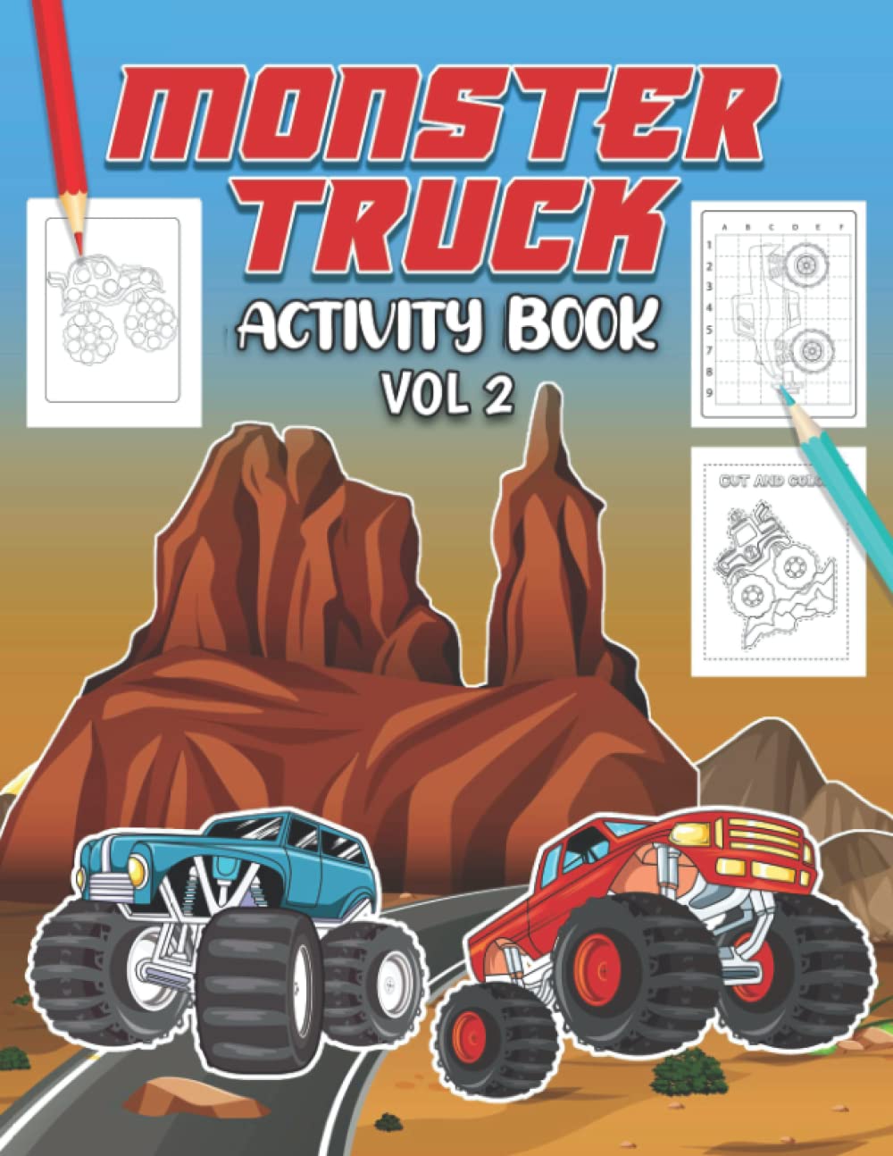 Monster Truck Activity Book Vol 2 Fun Childrens Workbook Monster ...