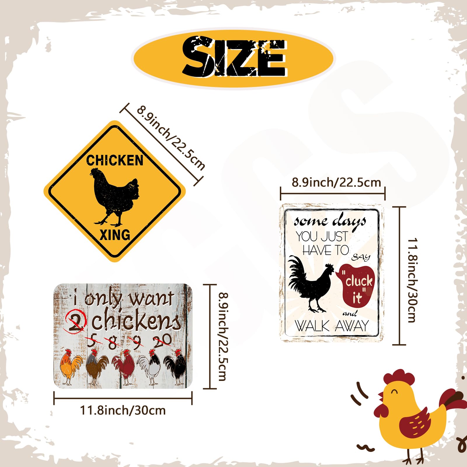 Snapklik.com : WERNNSAl Chicken Sign Decoration - 9PCS Chicken Coop ...
