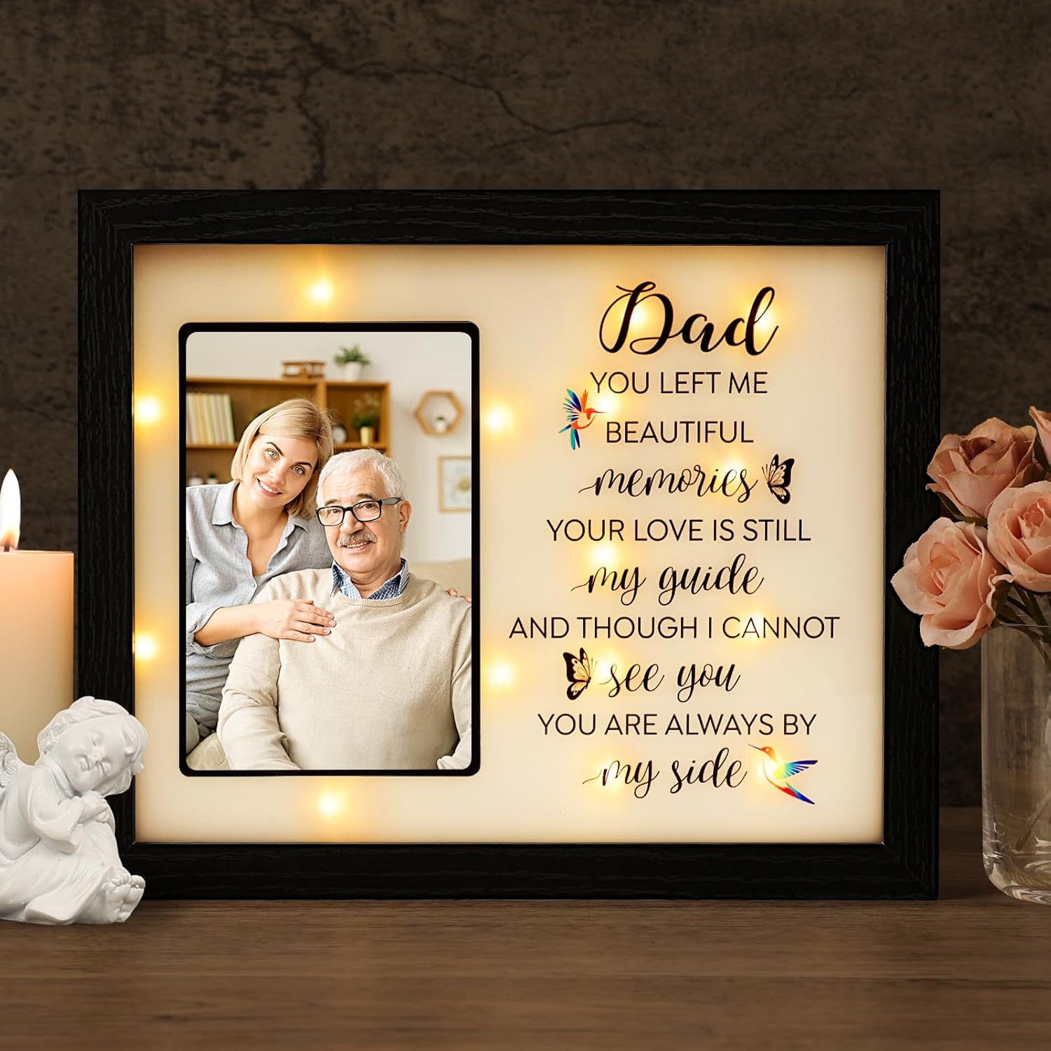 Amazon.com - Sympathy LED Shadow Box 4x6 Picture Frame - Memorial Gifts ...