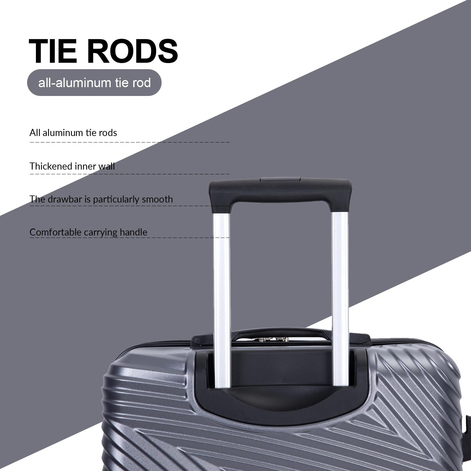 Tripcomp Luggage Sets 3 Piece, Hardside PC ABS Suitcase Set with ...