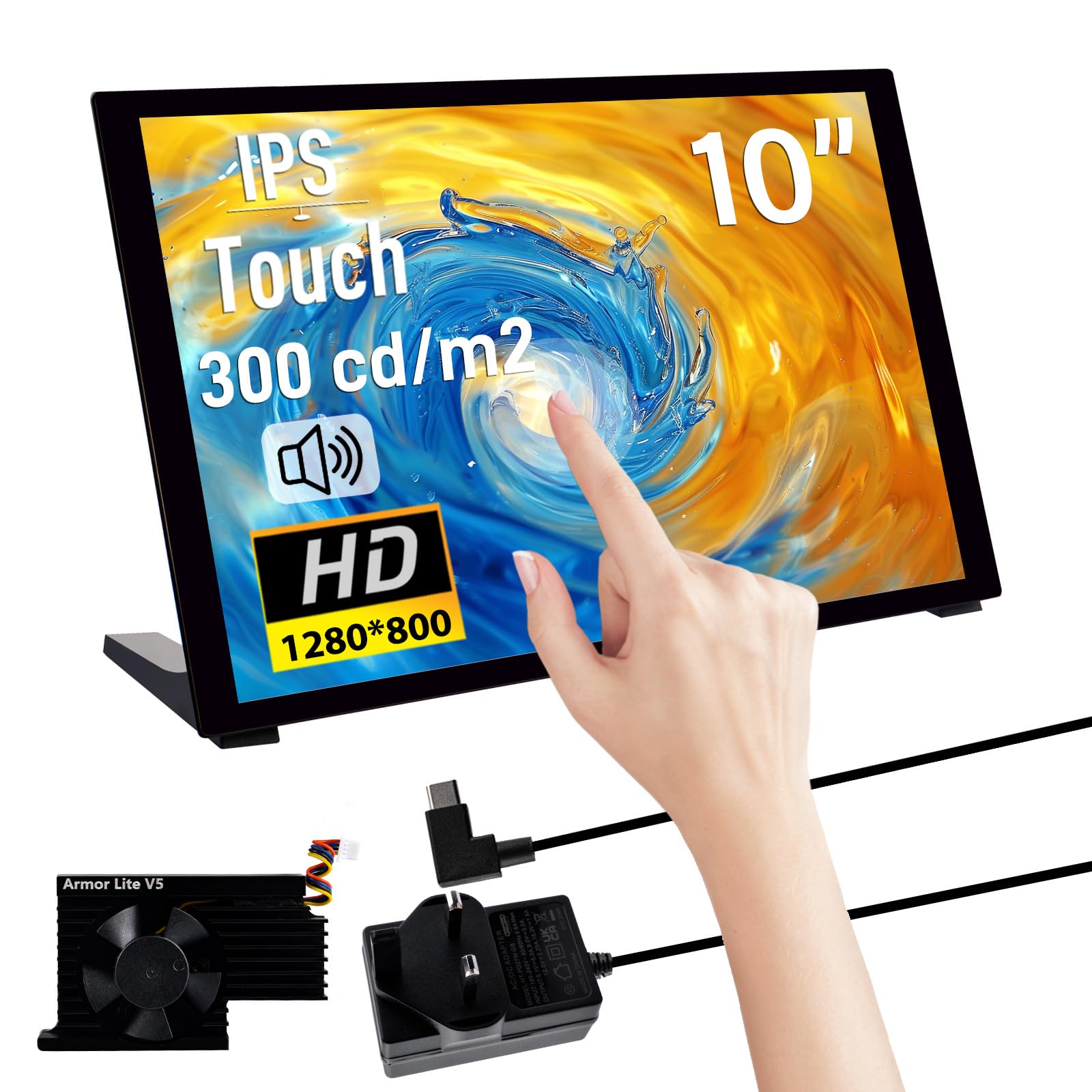 GeeekPi 10.1 inch Capacitive Touchscreen for Raspberry Pi, HDMI Monitor ...