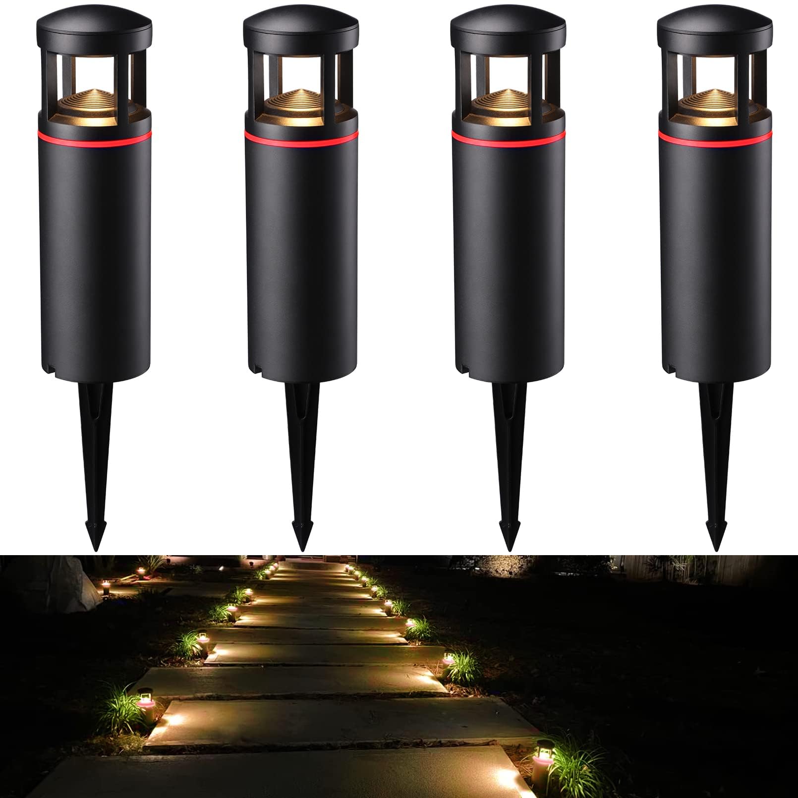 LEONLITE RGB Low Voltage Pathway Lights, Unique Light Pattern, Color ...