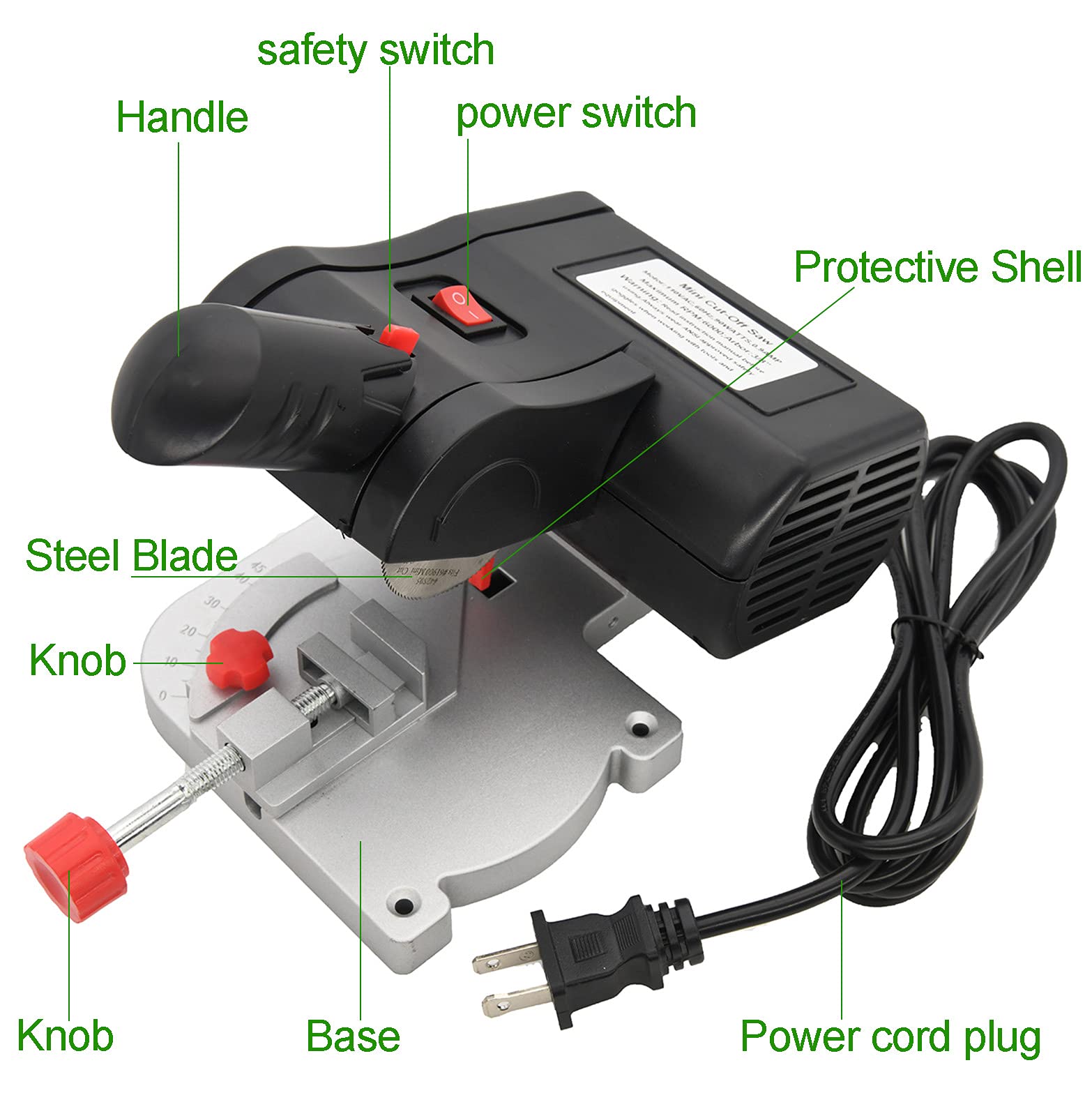 Snapklik.com : HOTS Mini Cut-off Miter Saw, 110V Mini Benchtop Cut-Off ...