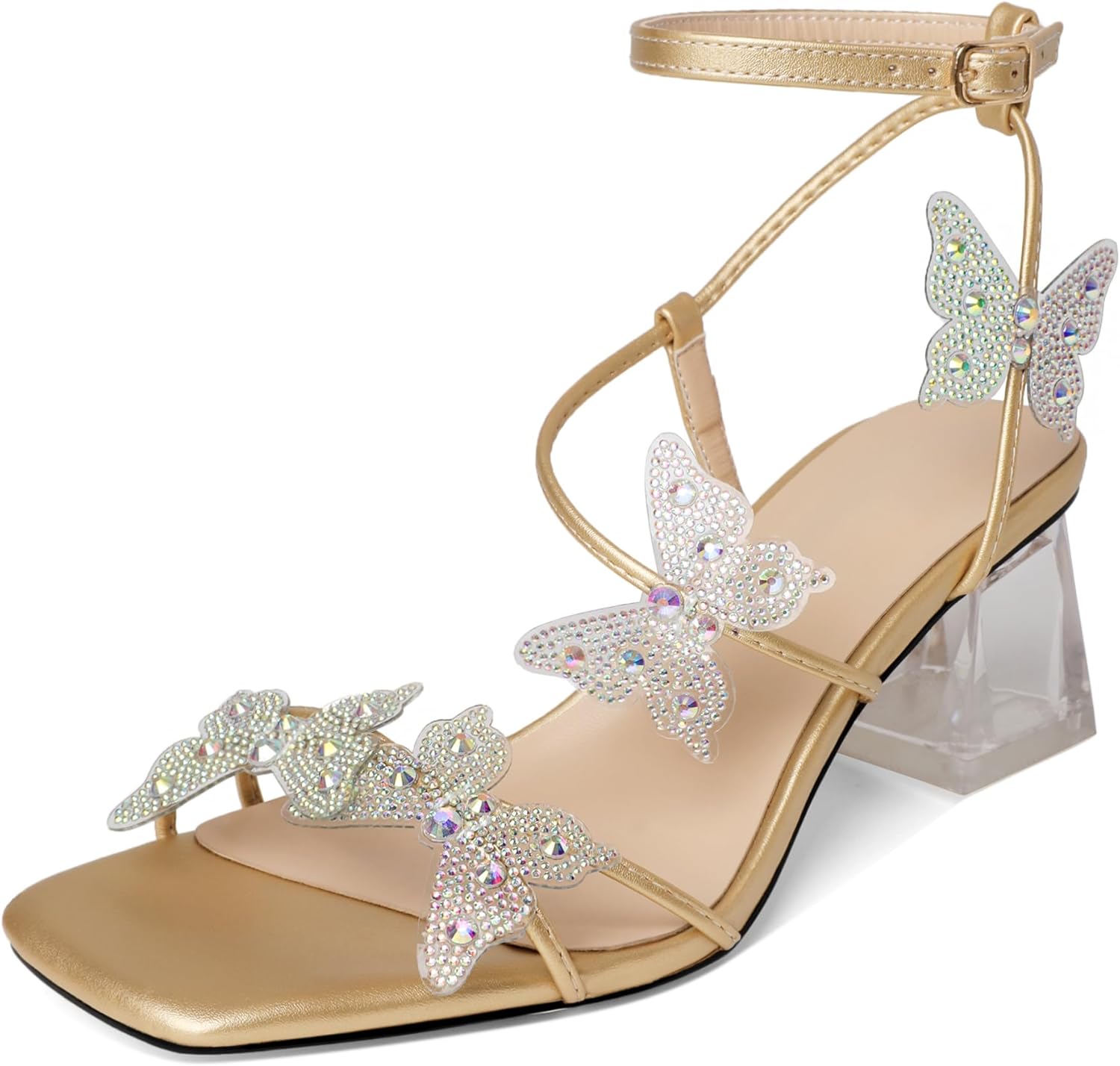 Amazon.com | Joseywade Butterfly Heels Women's Crystal Rhinestone ...