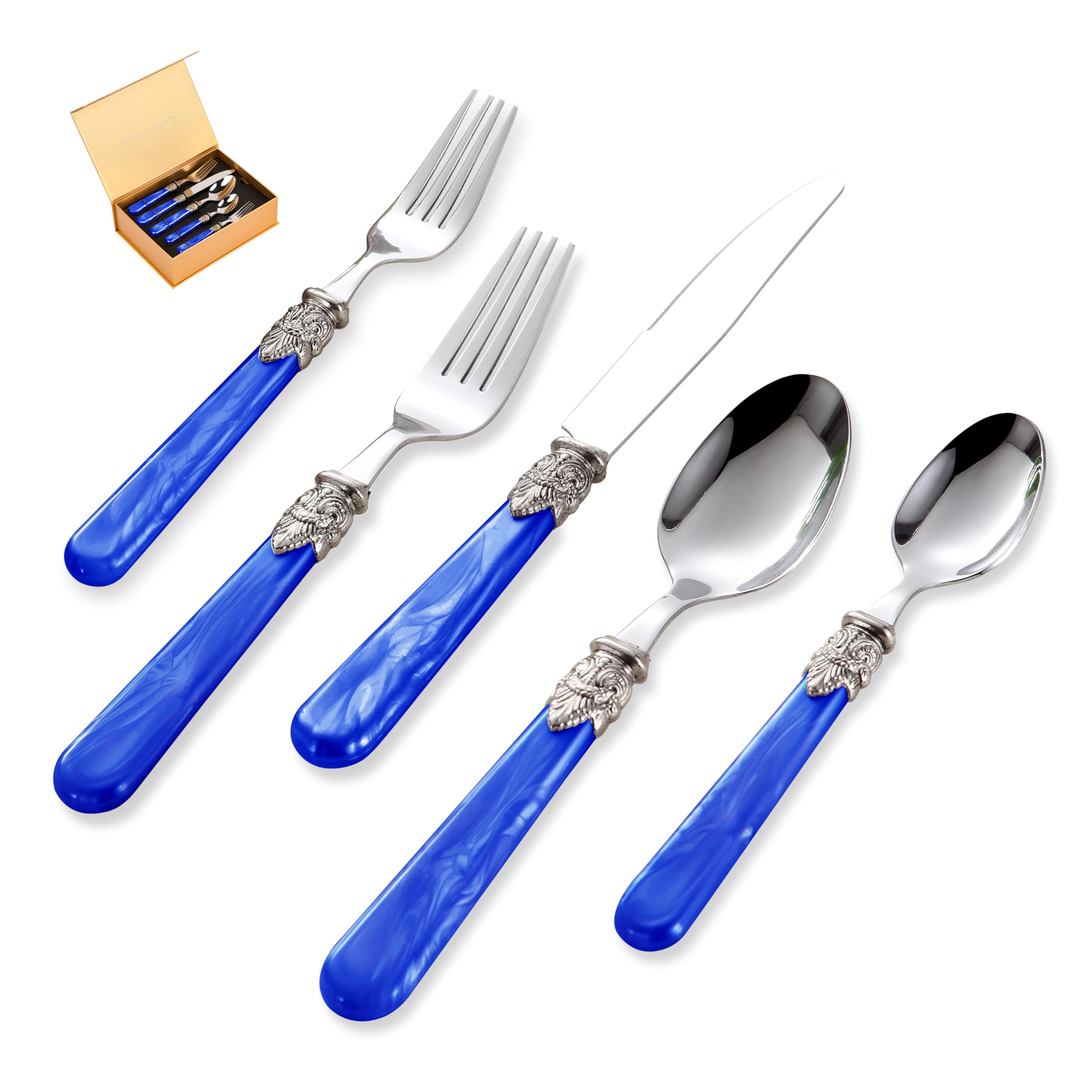 Amazon.com | CATHYLIN 20 pieces 18/10 Stainless Steel Silverware Sets ...