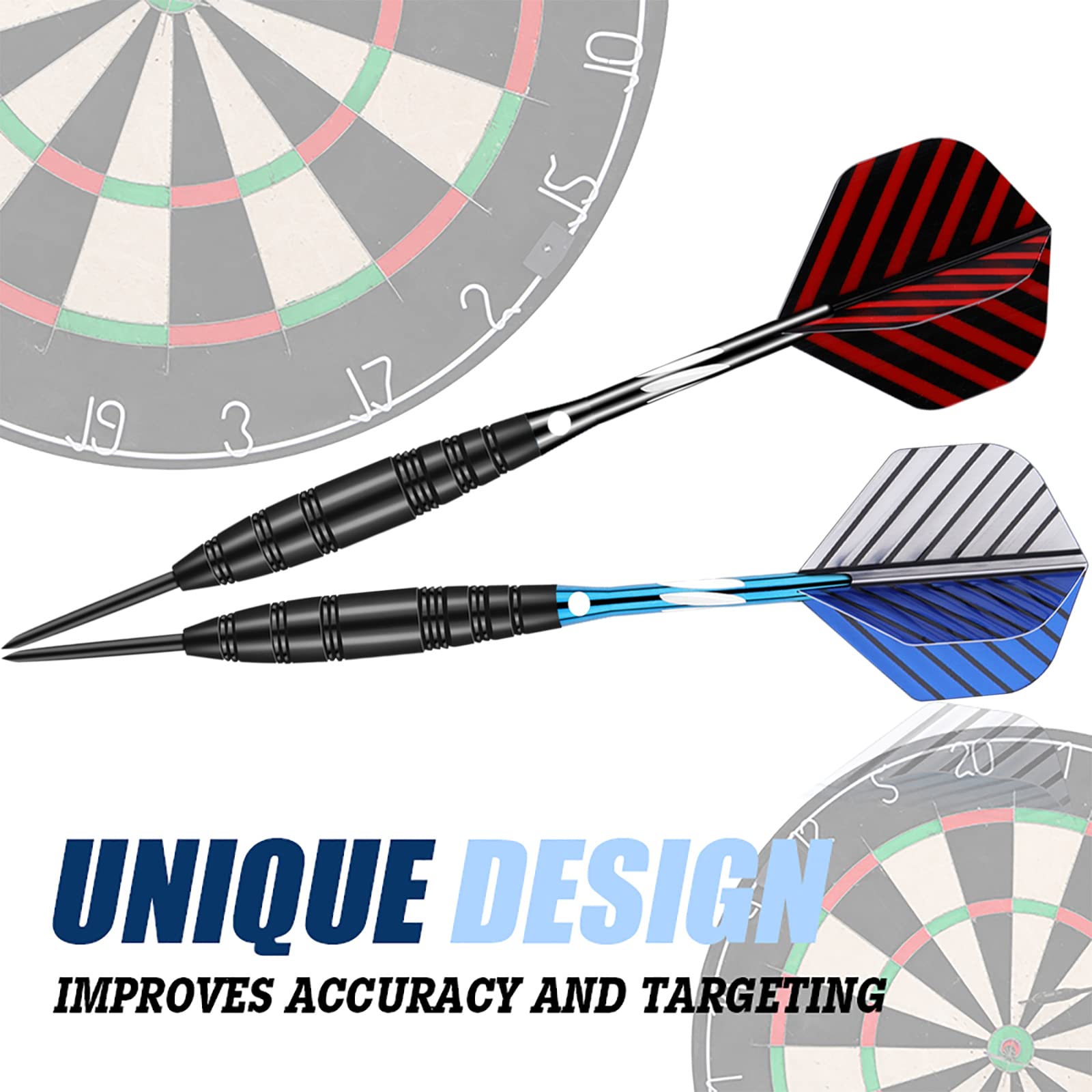 Steel Tip Darts Sanfeng Set - 24 Gram Pro Darts With Brass Barrel ...