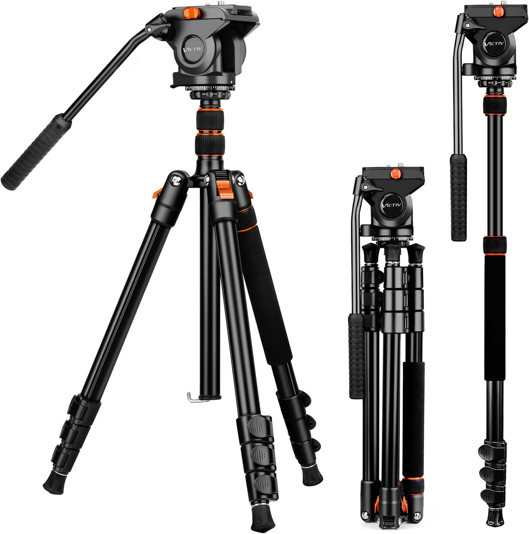 Amazon.com : Tripod for Camera Fluid Head, Heavy Duty Camera Tripod ...
