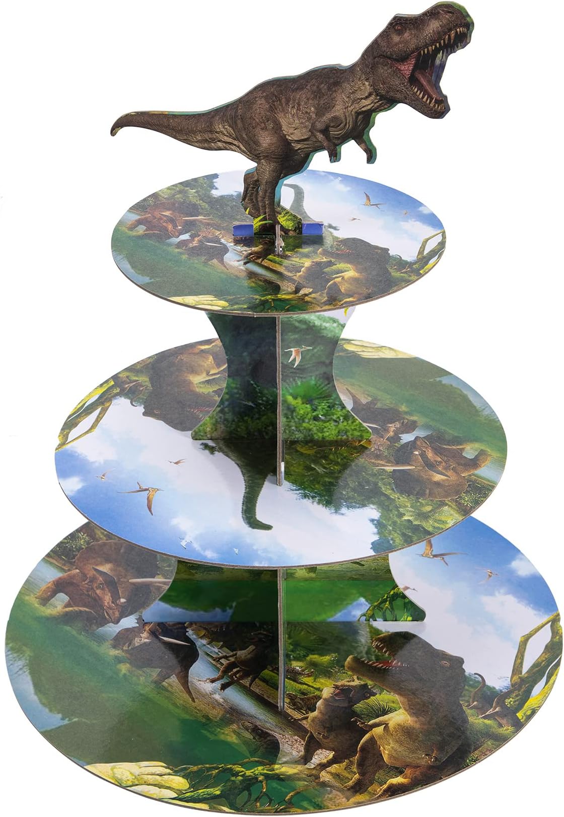 Amazon.com: 3-Tier Dinosaur Cupcake Stand - Kids Boy Favor Birthday ...
