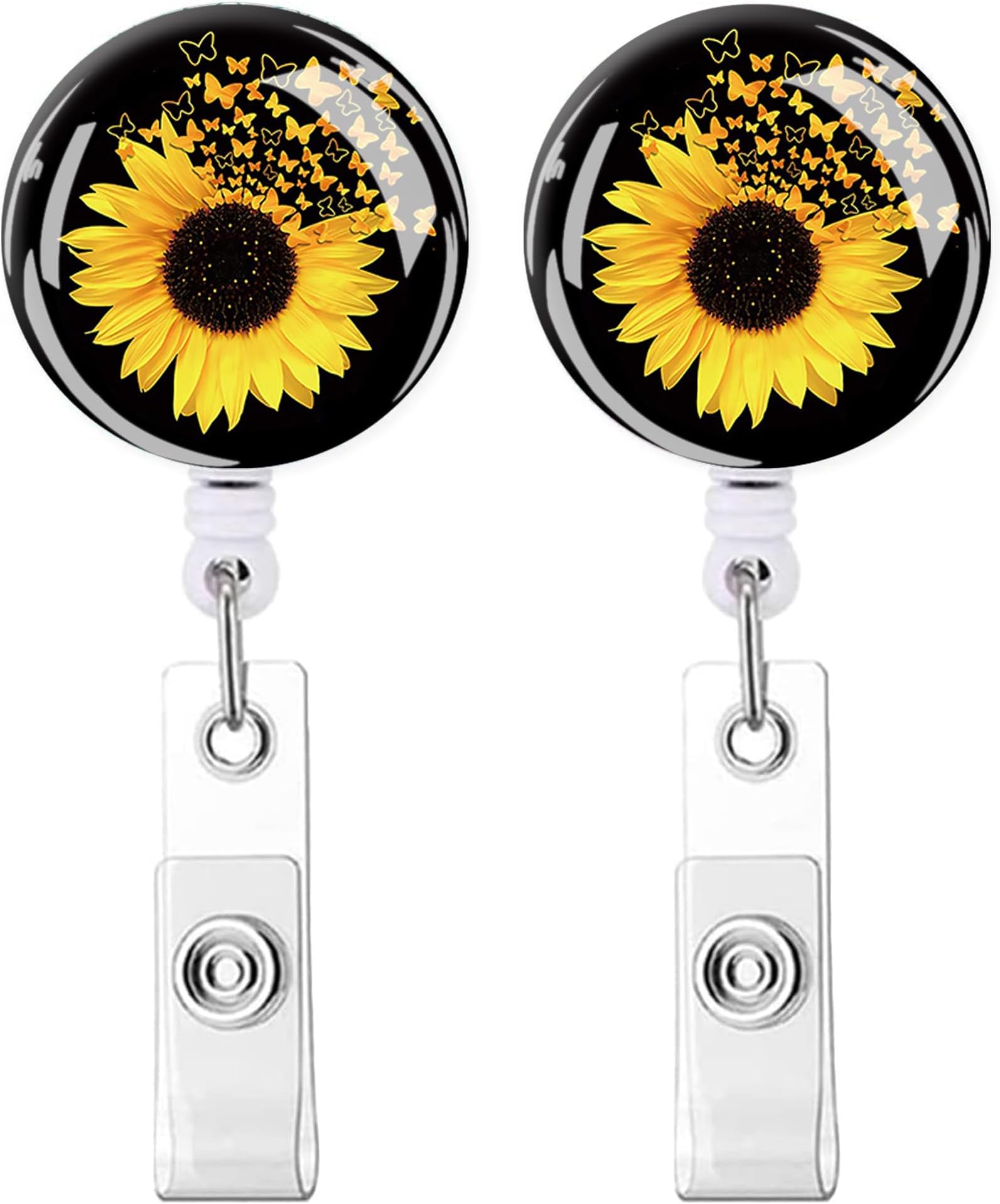 Amazon.com : IAMRAVER 2 Pack Retractable Badge Holders Cute Badge Reel ...